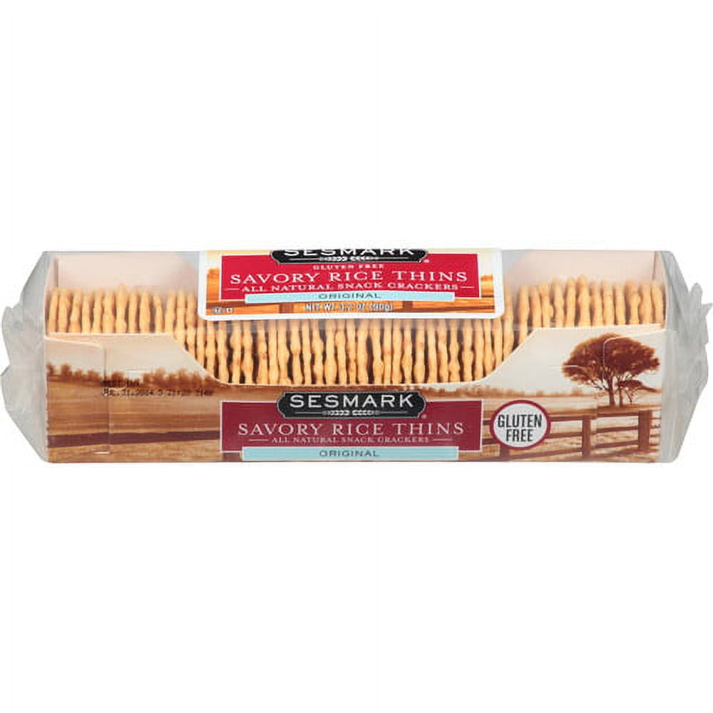 Sesmark Original Savory Rice Thins Crackers, 3.2 oz, (Pack of 12 ...