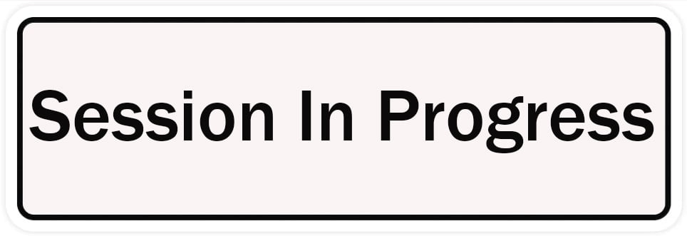 Session In Progress Sign 9 X 3 Inch Acrylic Plastic Sign With Symbols ...