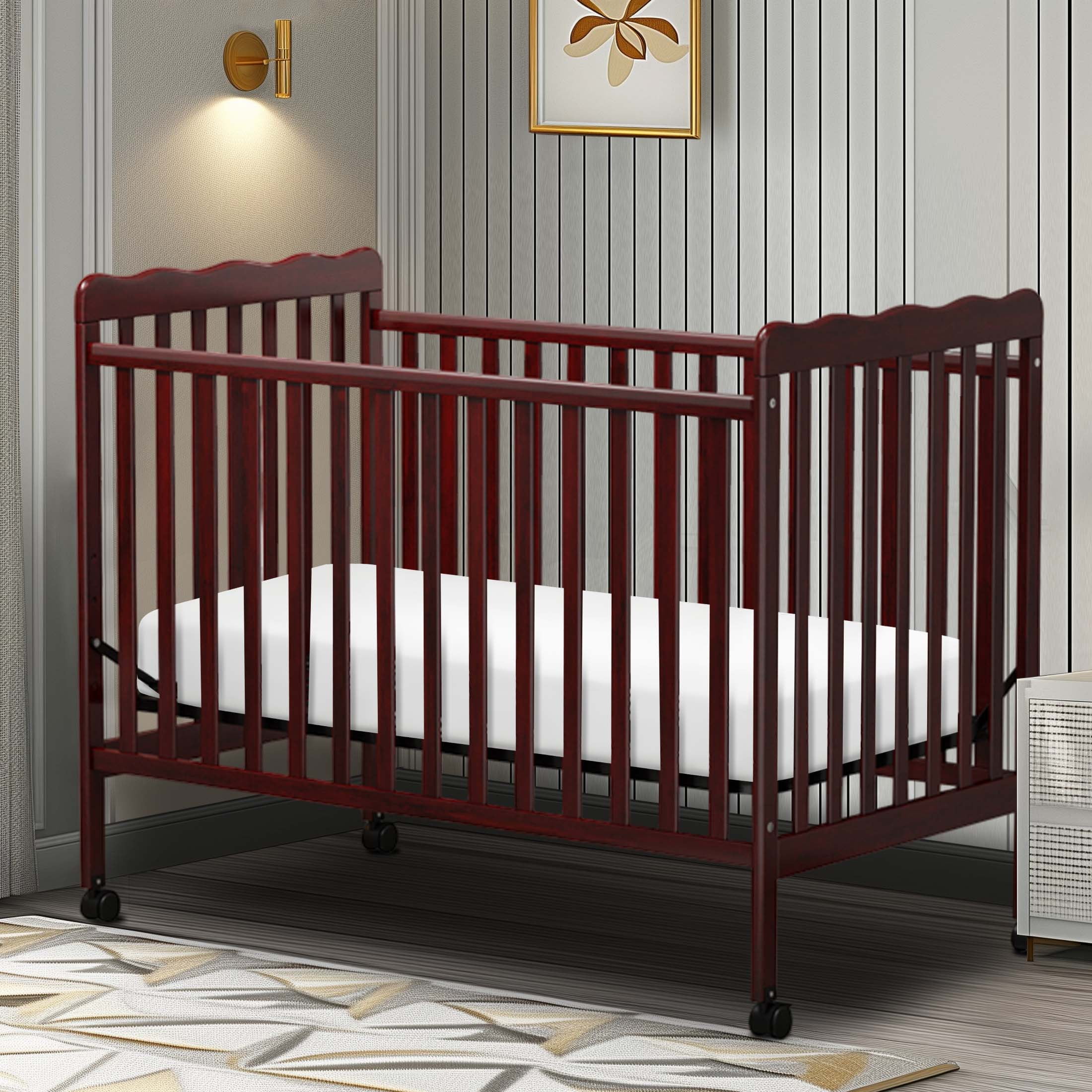 Sesslife 3-In-1 Convertible Crib, Baby Bed with Locking Wheels ...