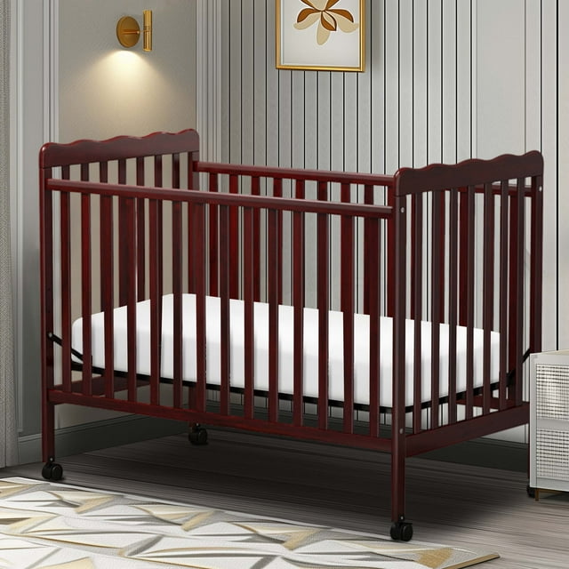 Sesslife 3-In-1 Convertible Crib, Baby Bed with Locking Wheels ...