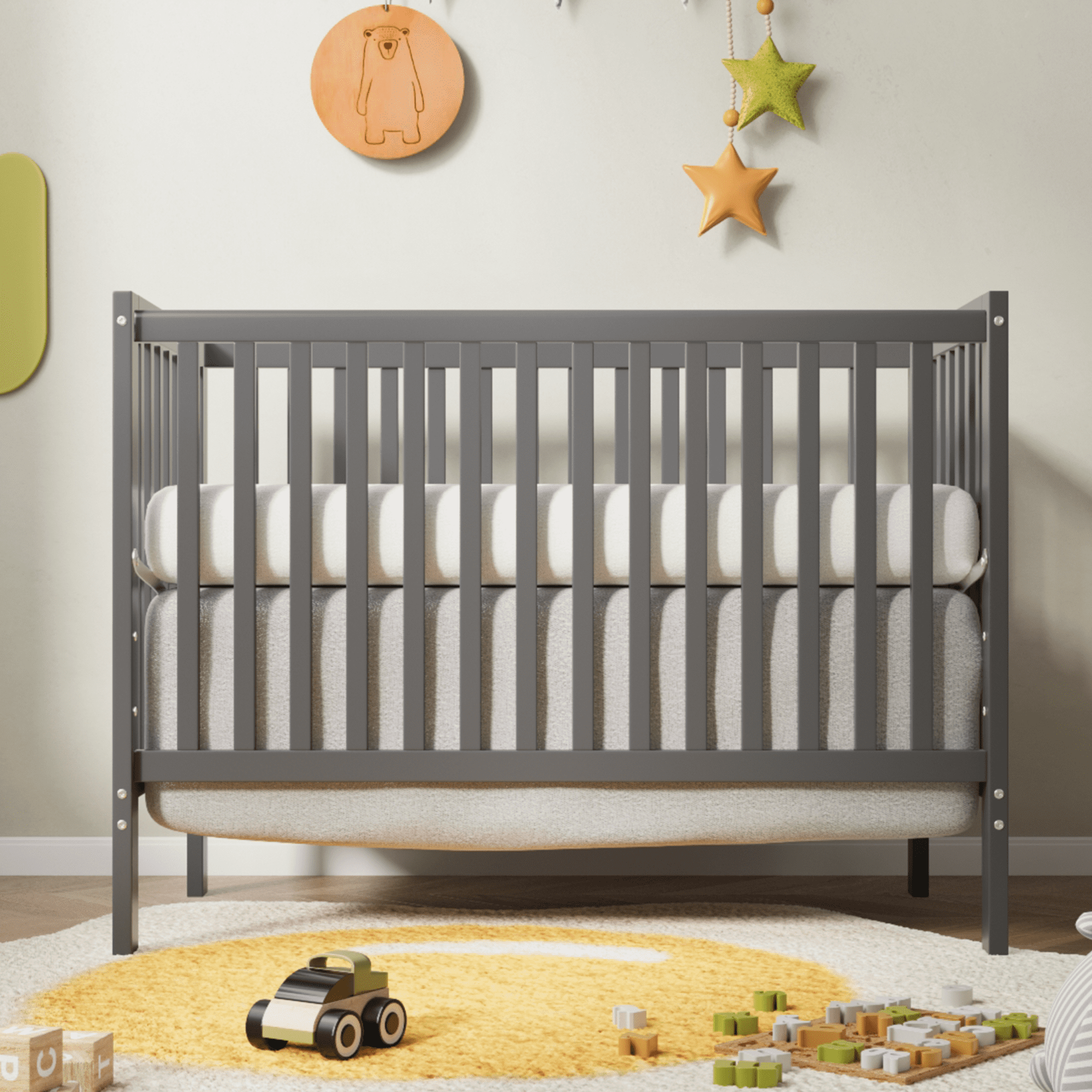 Sesslife 5-In-1 Convertible Crib, Baby Bed, Converts from Baby Crib to ...