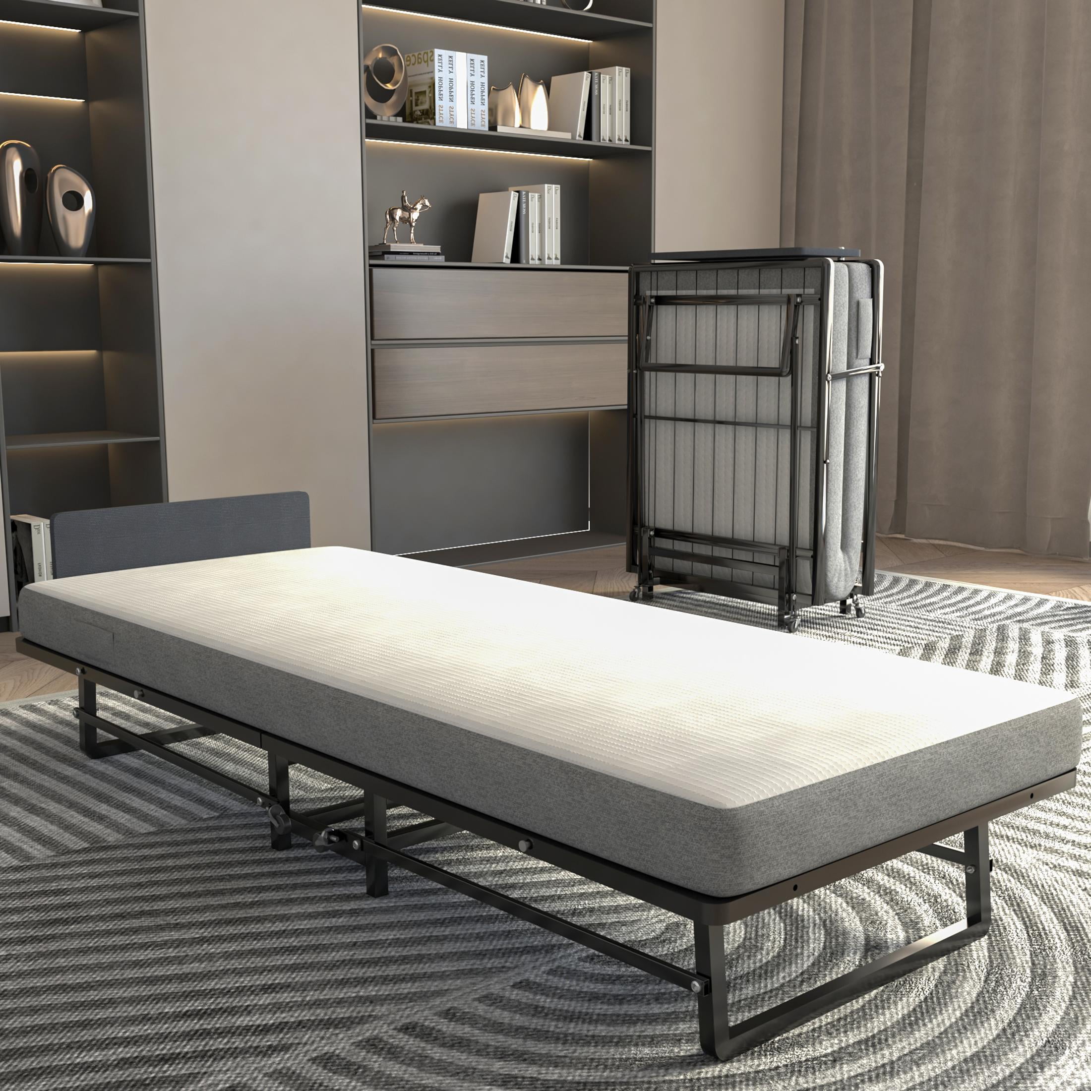 Sesslife Rollaway Foldable Bed with 5-inch Memory Foam Mattress, 75x31 ...