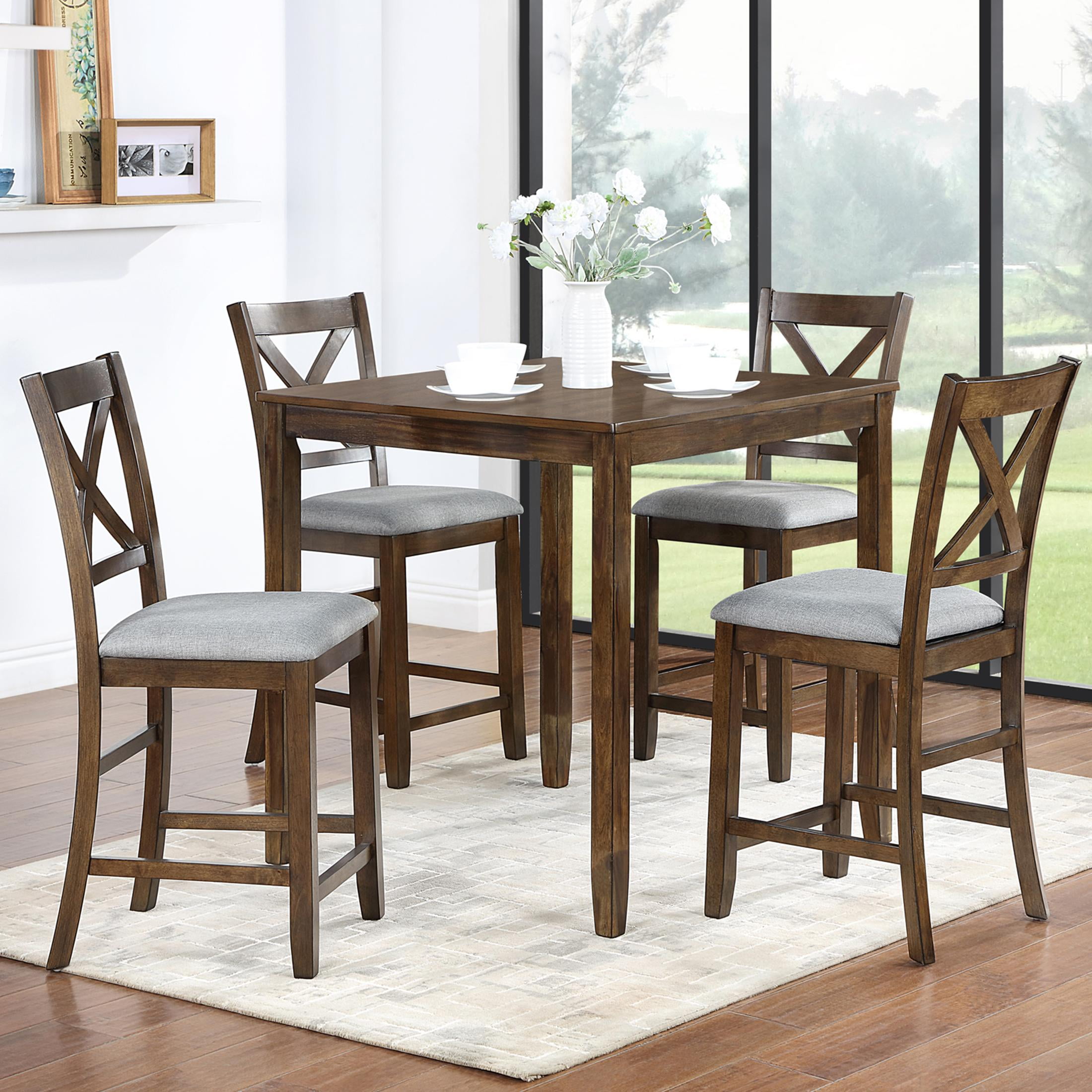 Sesslife Dining Table Set for 4, Counter Height Kitchen Table Set with ...