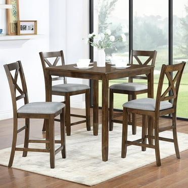 Signature Design by Ashley Wood Square Kitchen Table with Bar Stools ...