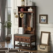 Ameriwood Home Hoffman Entryway Hall Tree with Bench and Storage ...