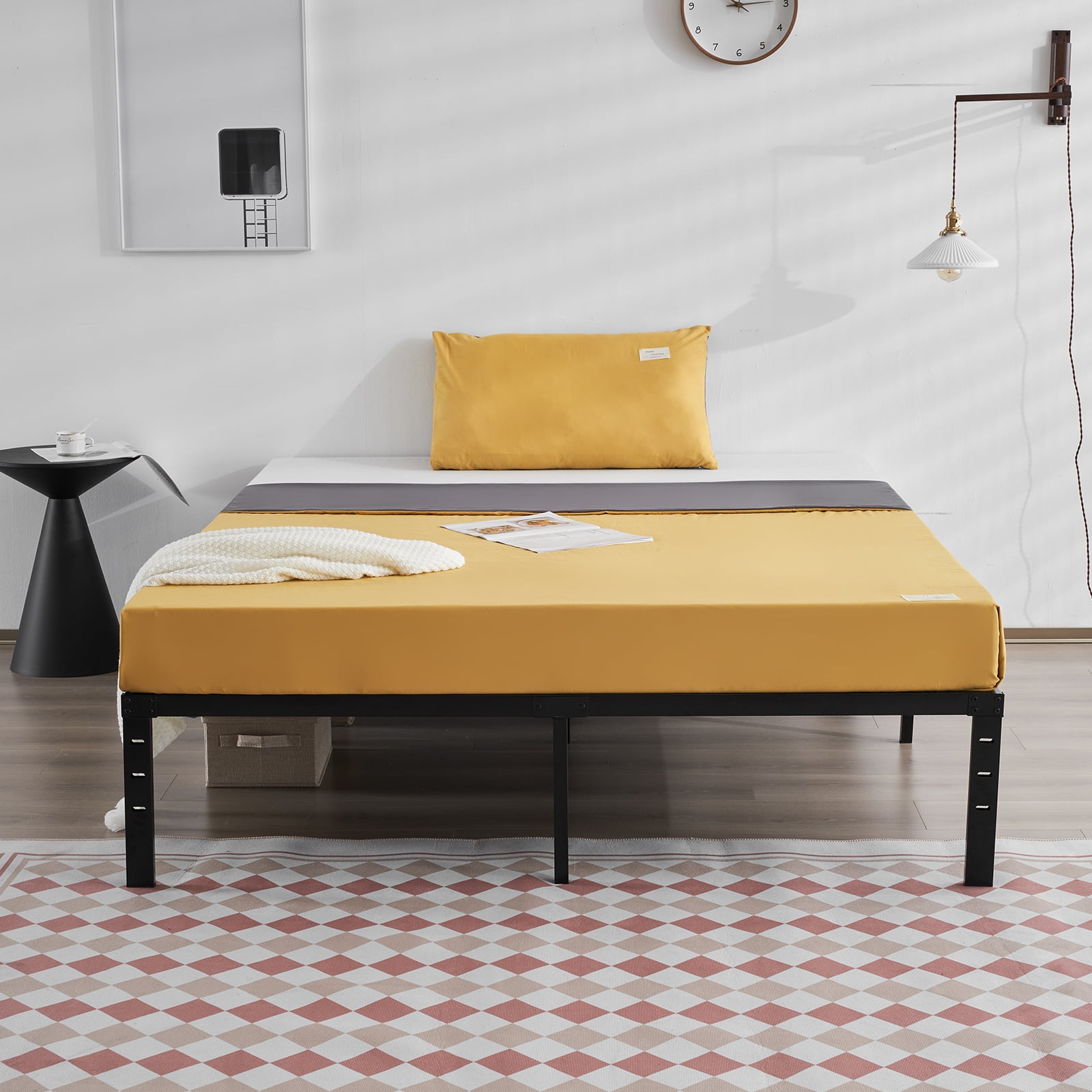 Sesslife King Bed Frame, King Size Metal Platform Bed Frame with Steel ...