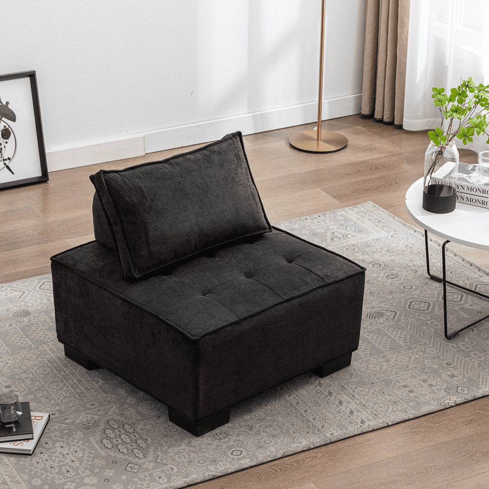 Sesslife Living Room Chair, Black Single Sofa Chair with Sturdy ...