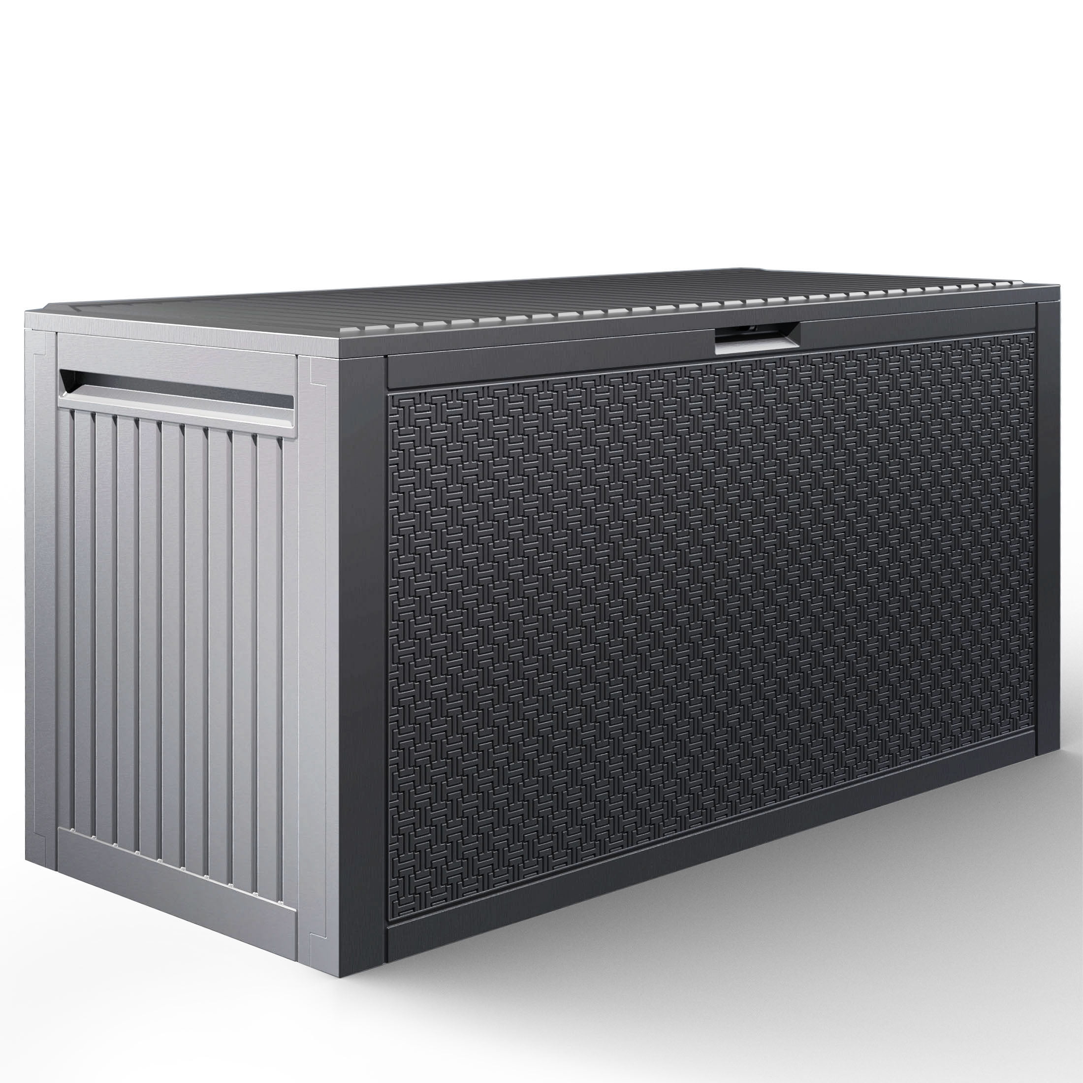 90 GALLON Deck Box, Outdoor Plastic Waterproof Storage Box Bench ...