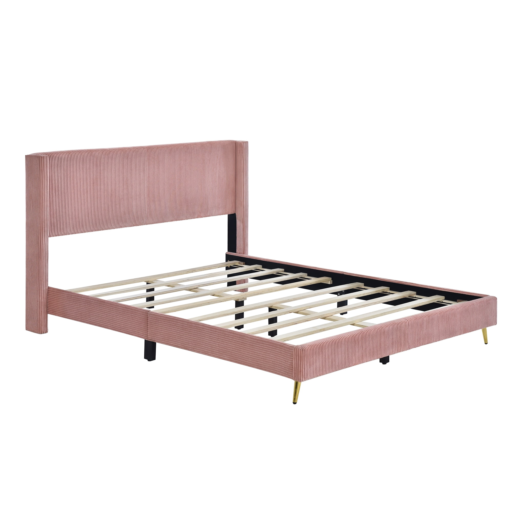 Sesslife Queen Bed Frame No Box Spring Needed, Corduroy Upholstered ...