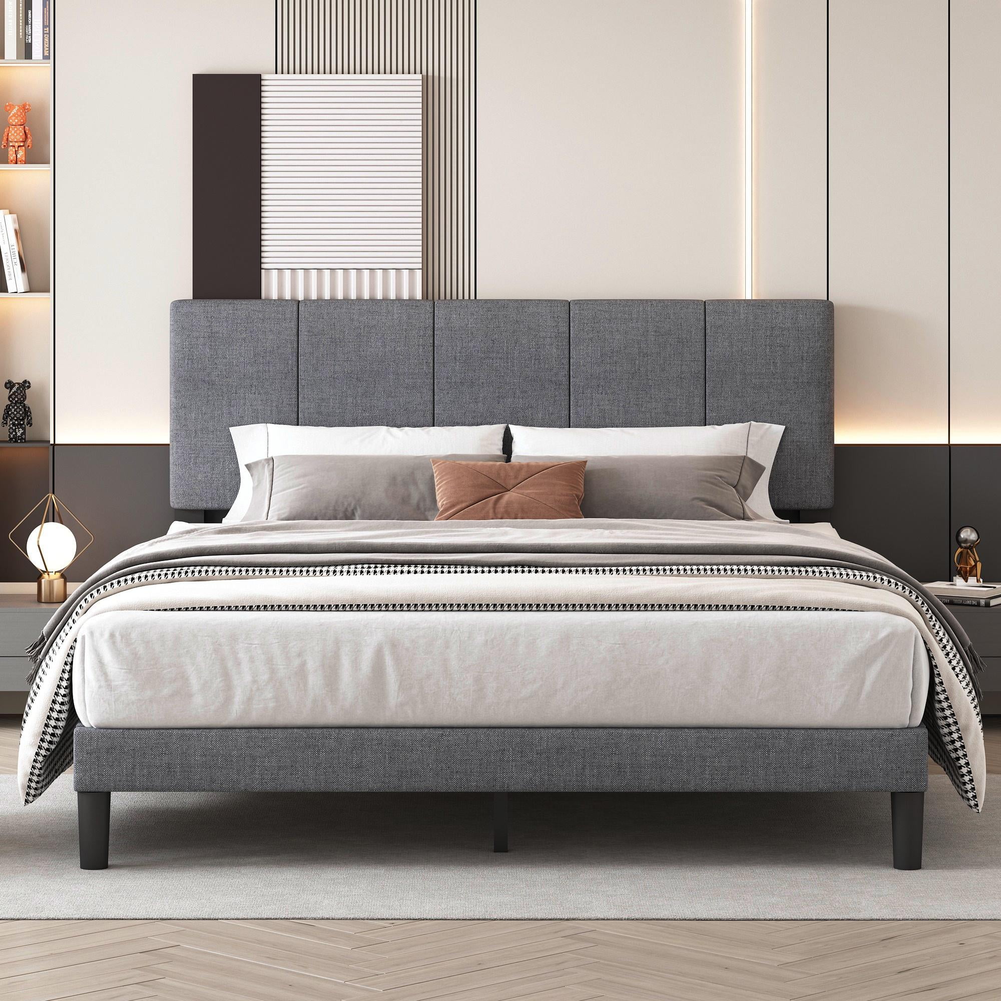 Sesslife Queen Bed Frame, Platform Bed Frame Queen Size with Modern ...