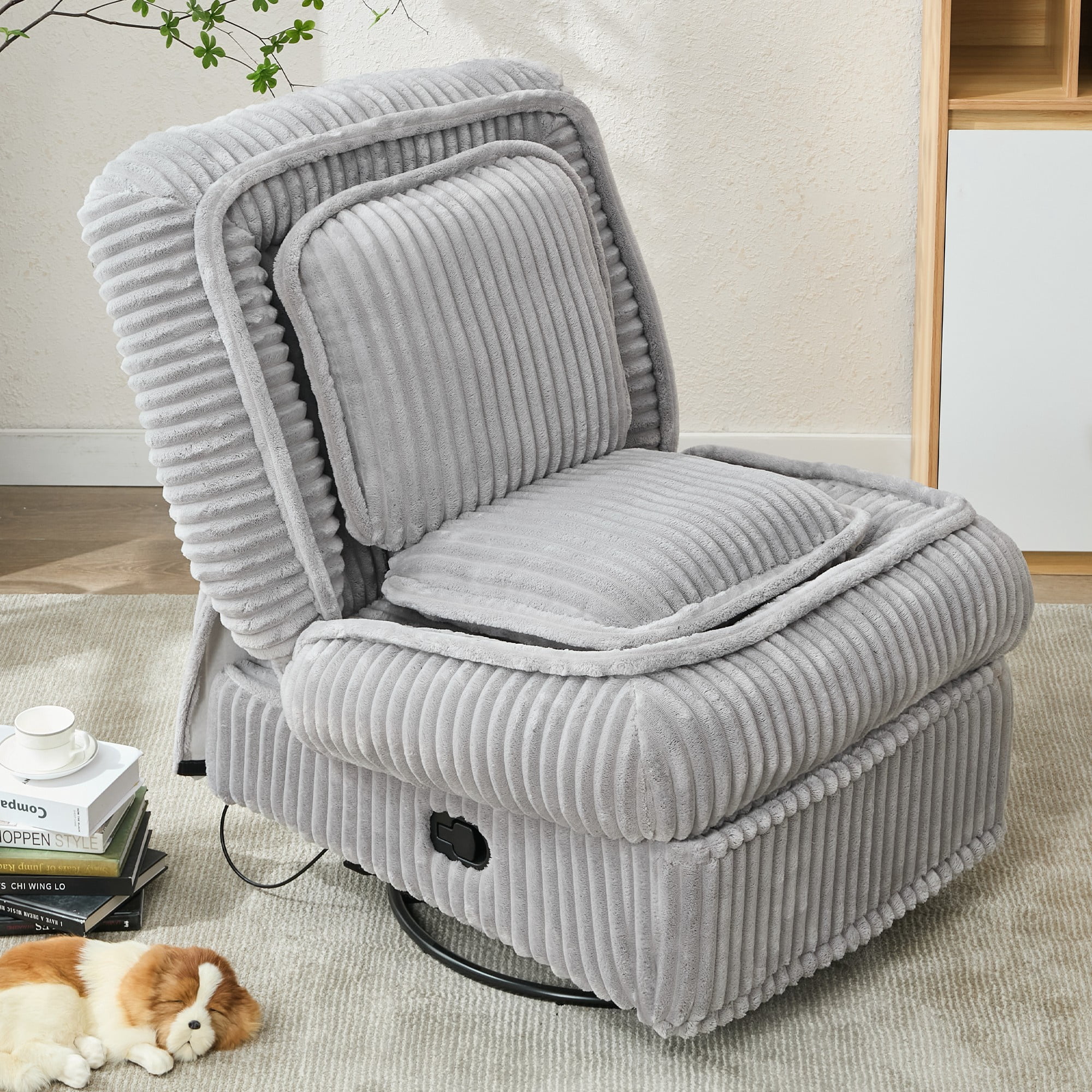 Sesslife Swivel Rocker Recliner Chair with Adjustable Backrest ...
