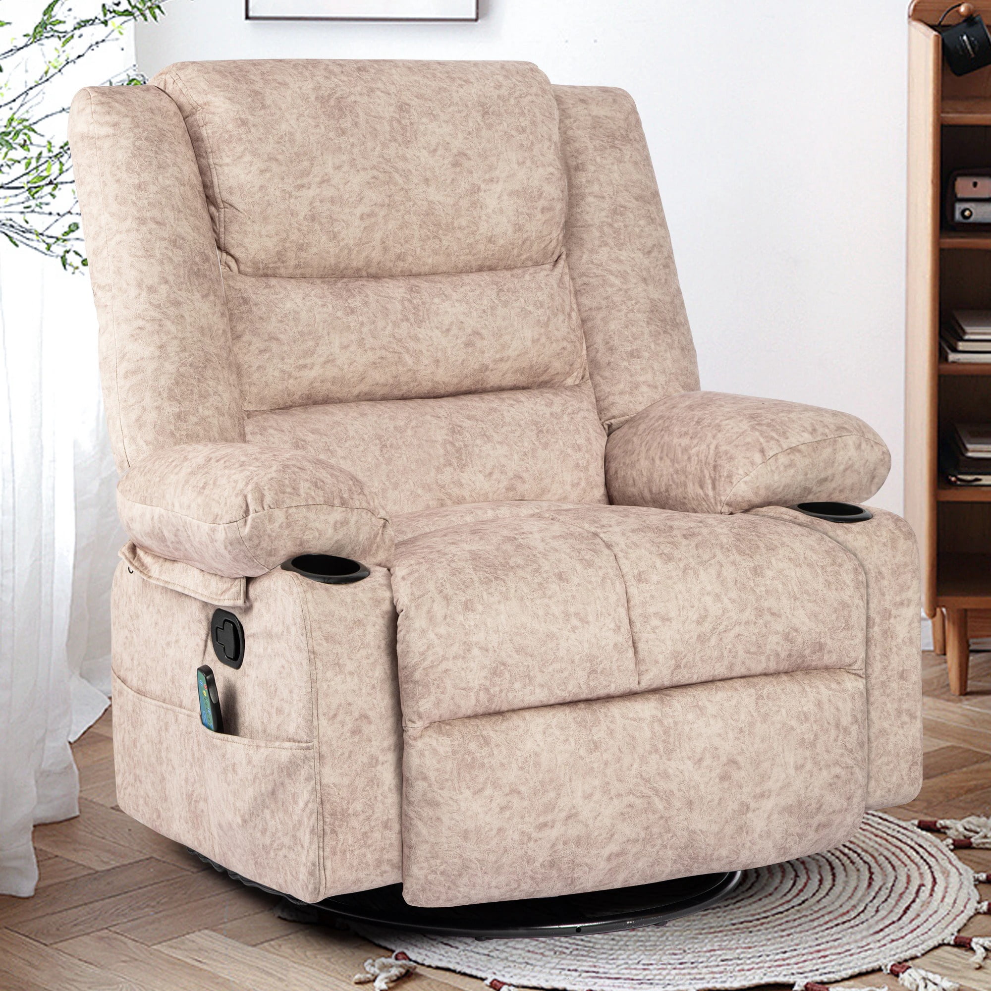 Sesslife Swivel Rocker Recliner Chair with Vibration Massage and Heat ...