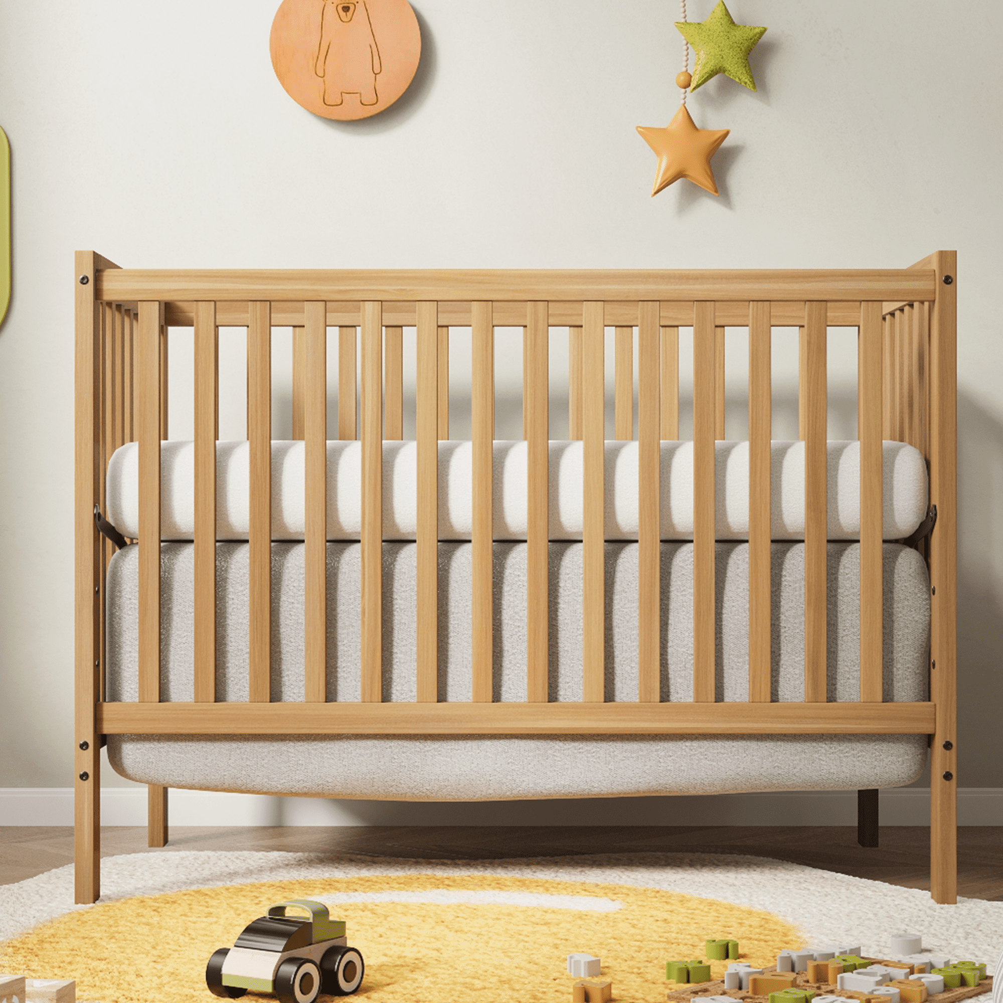 Sesslife 5-In-1 Convertible Crib, Baby Bed, Converts from Baby Crib to ...