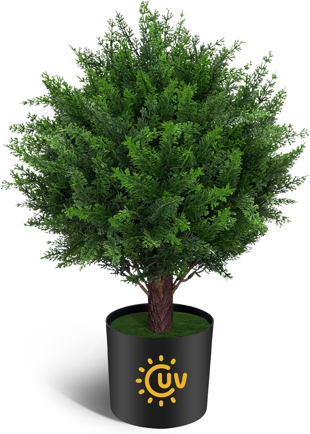 Set of 1 18.5" Artificial Cedar Topiary Ball Tree with UV Resistant ...