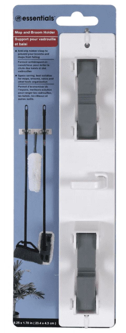 Set of 1-Essentials Anti Slip Adhesive\and Broom Holder Broom Bracket ...