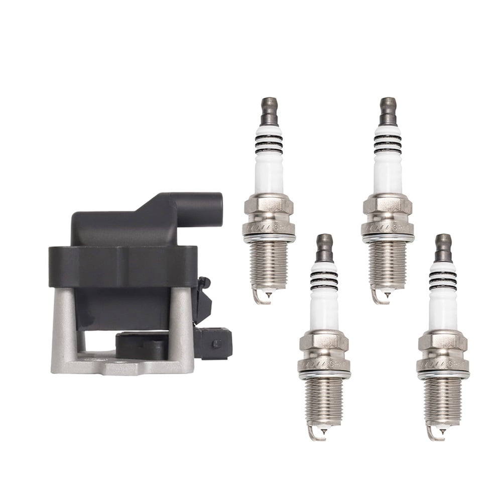 Set of 1 ISA Ignition Coil and 4 Spark Plug for 1993-2002 Volkswagen ...