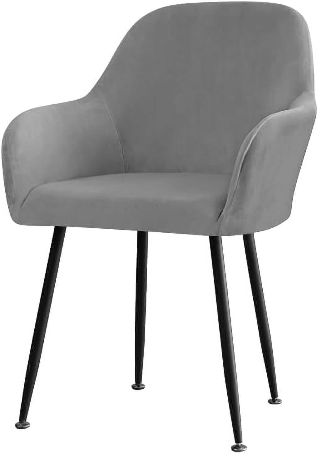Set of 1 Solid Curved Back Chair Cover, Stretch Velvet Dining Chair ...