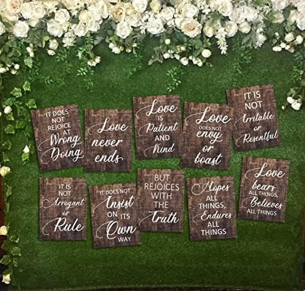 Set of 10 Aisle Signs 1 Corinthians 13 Wedding Signs - Love is Patient ...
