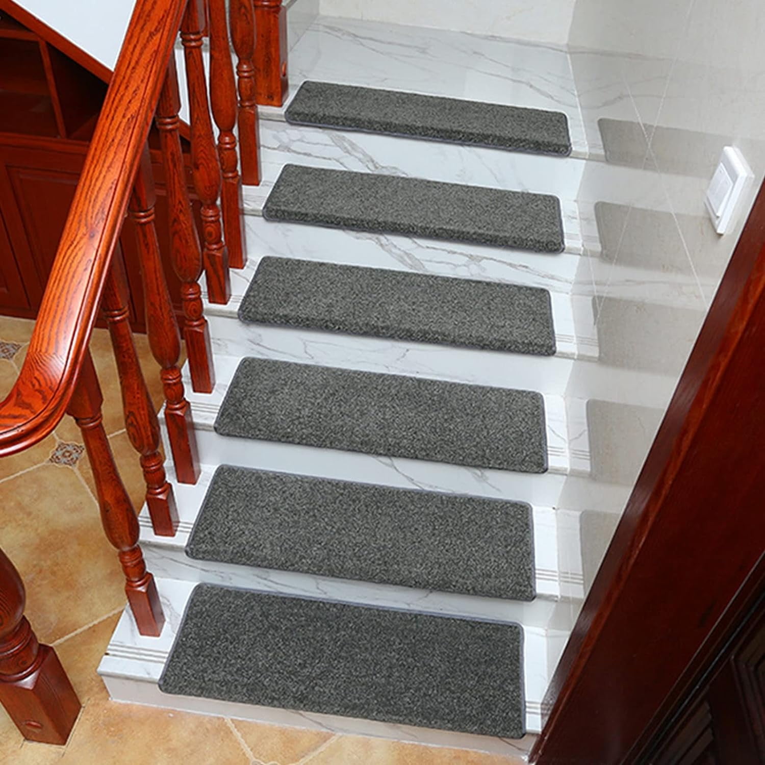 Set of 10 Anti Slip Stair Treads, Stair Carpet Self-Adhesive Safety ...