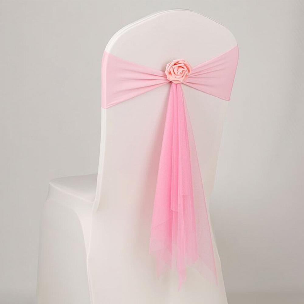 Set of 10 Bow Chair Sashes Ribbon Bows Chair Back Decor Pink Chair Bow ...