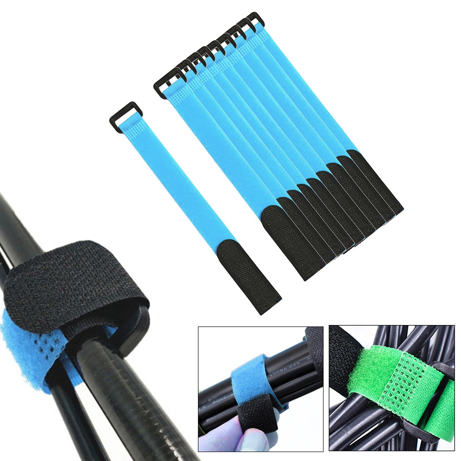 Set of 10 Fishing Rod Wrap Pole Straps, Elastic Nylon Fishing Rods Belt ...