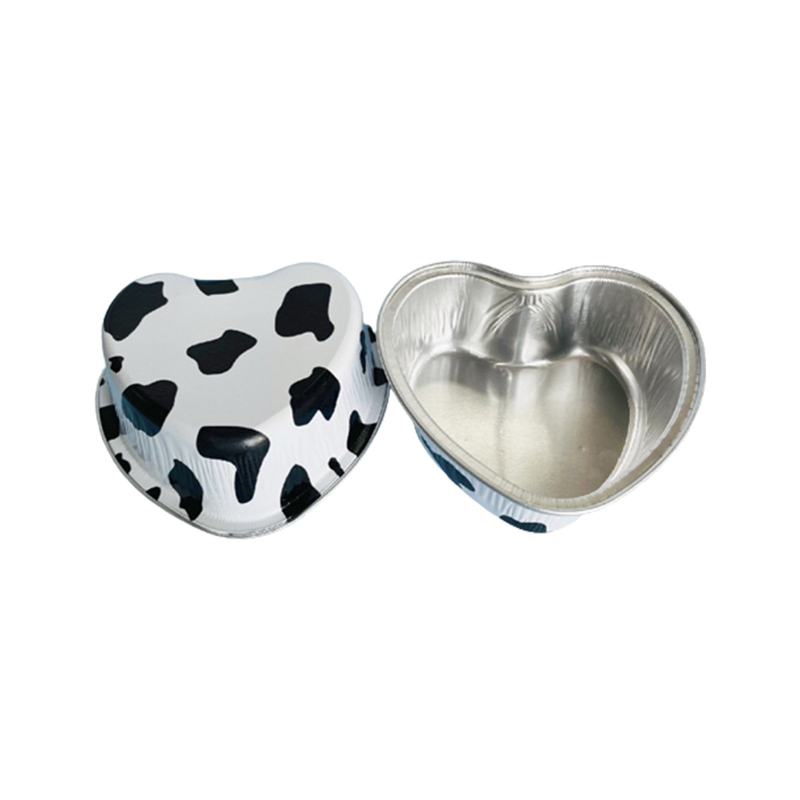 Set Of 10 Heart Shaped Aluminum Foil Cake Pans Disposable Heart Spoons ...