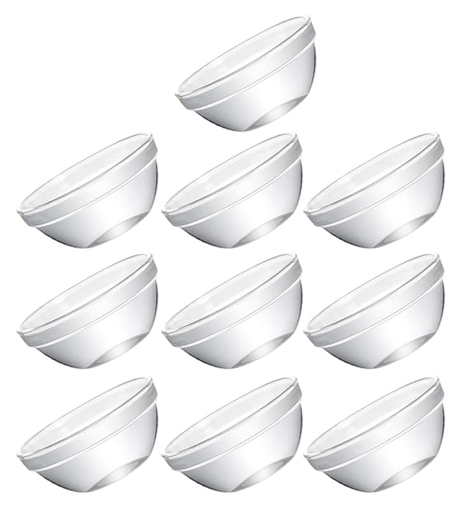 Set of 10 Mini Prep Bowls, 2.36 Inch Small Glass Bowls, Stackable Clear ...