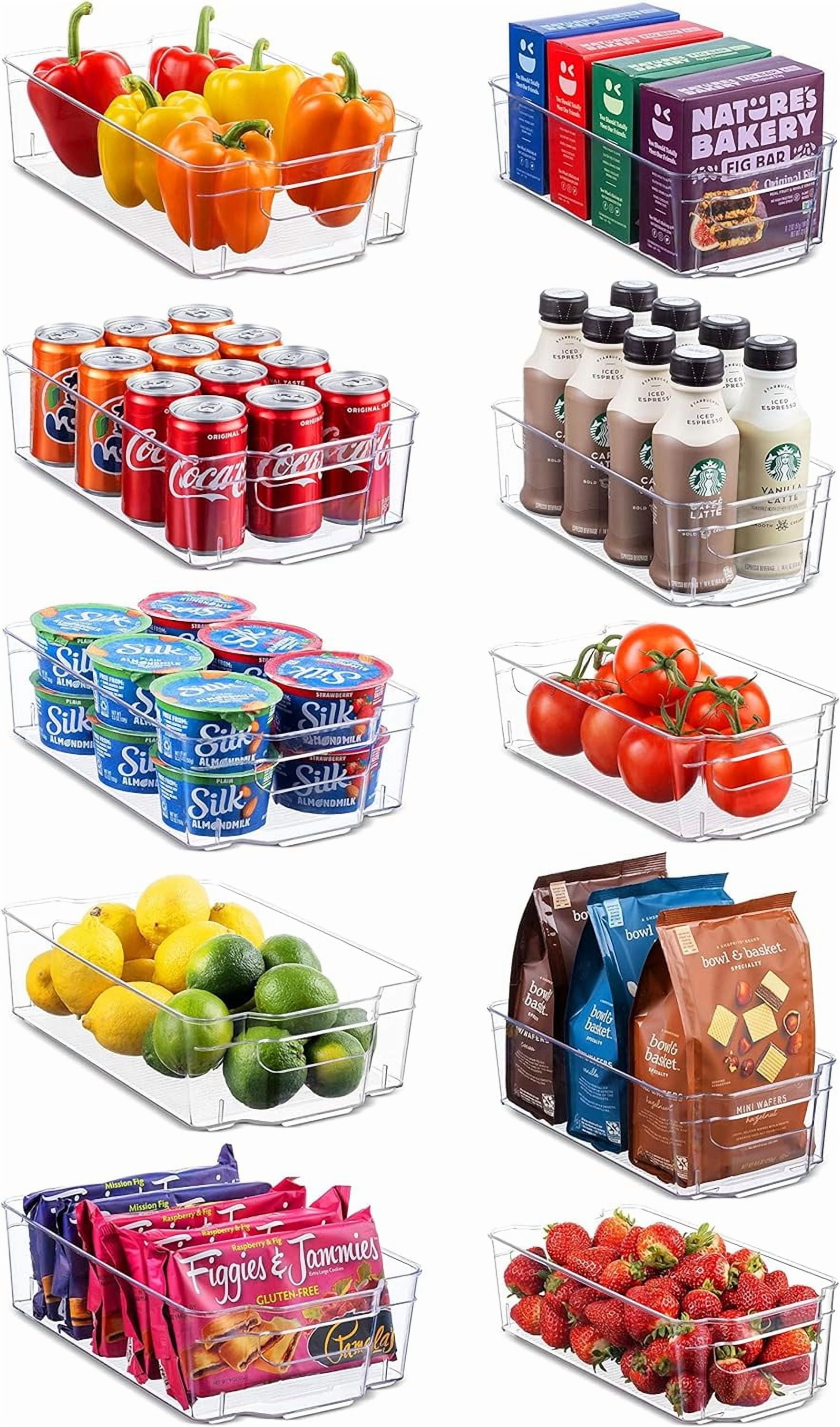 Set Of 10 Refrigerator Organizer Bins - 5 Wide and 5 Narrow Stackable ...
