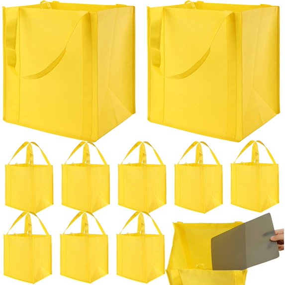 Set of 10 Reusable Grocery Bags Heavy Duty Large Shopping Totes with ...