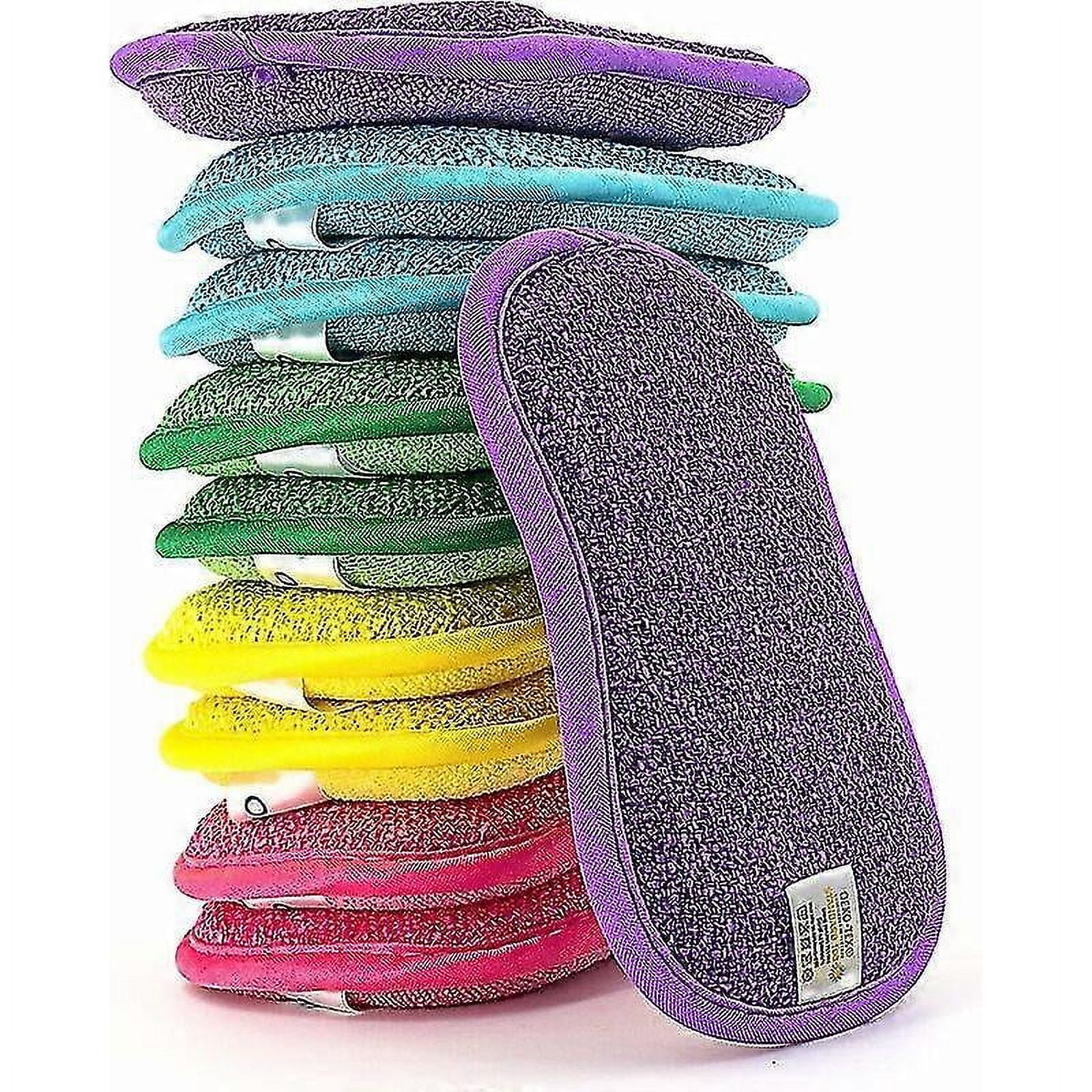 Set of 10 Washable and Reusable Microfiber Sponges - Dishwashing and ...
