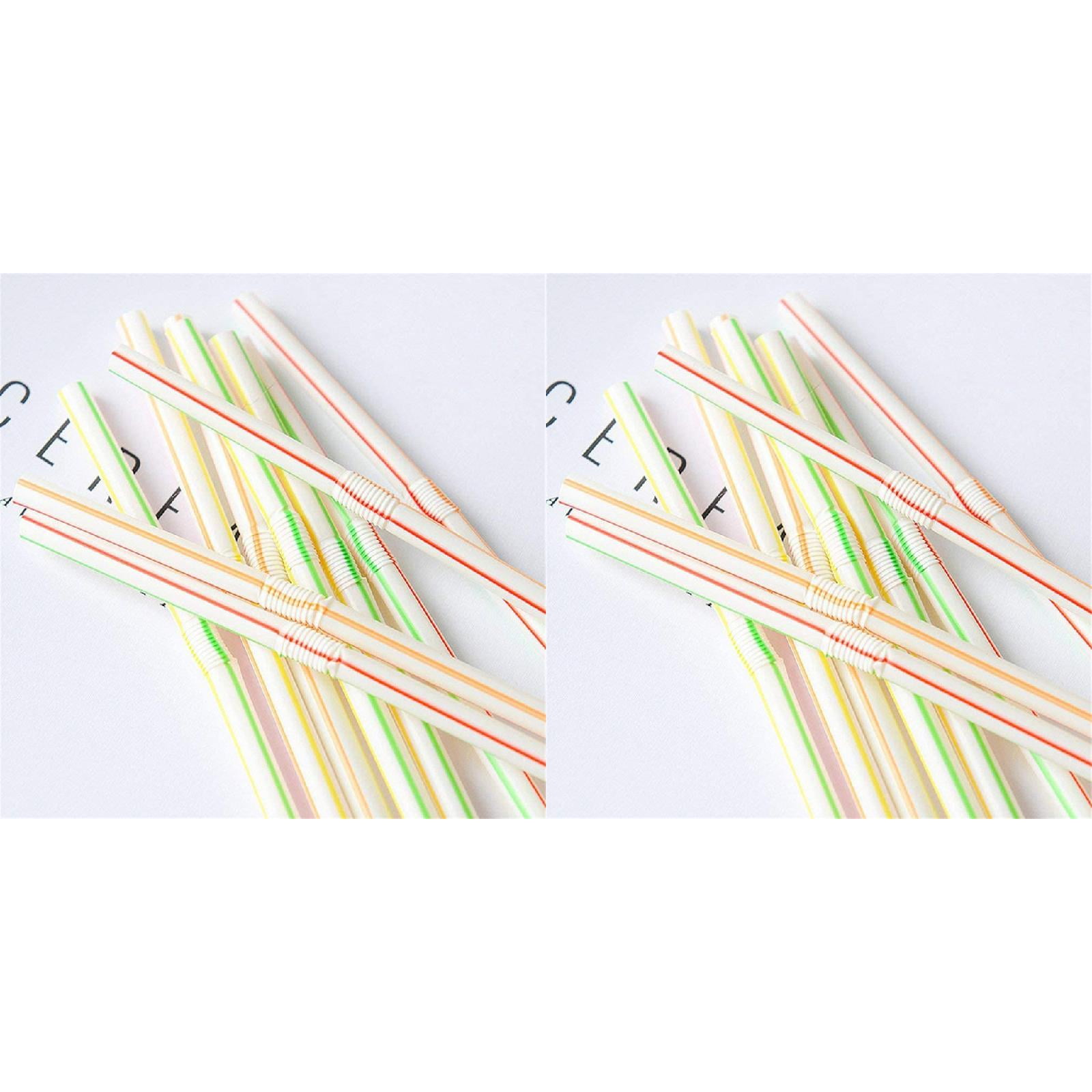 Set Of 100 Colorful Bendable Straw Throwaway Straw Drinking Straw ...