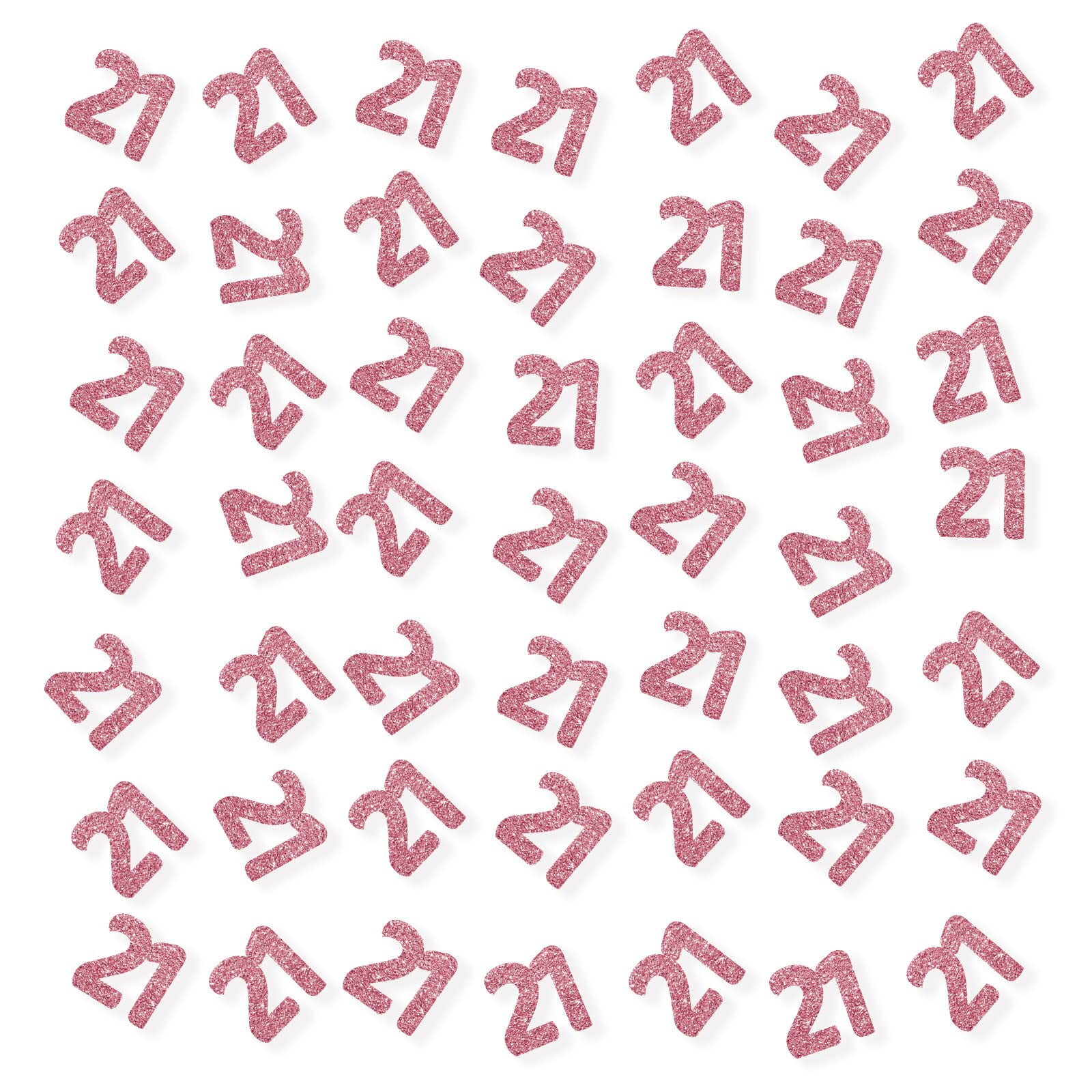 Set of 100 Number OIF8 21 Confetti, Pink Glitter 21 Paper Scatter, 21st ...