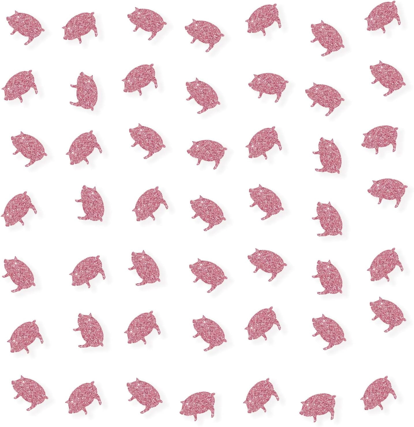 Set of 100 Pink Pig Confetti, Rose Gold Glitter Pig Paper Scatter, Farm ...