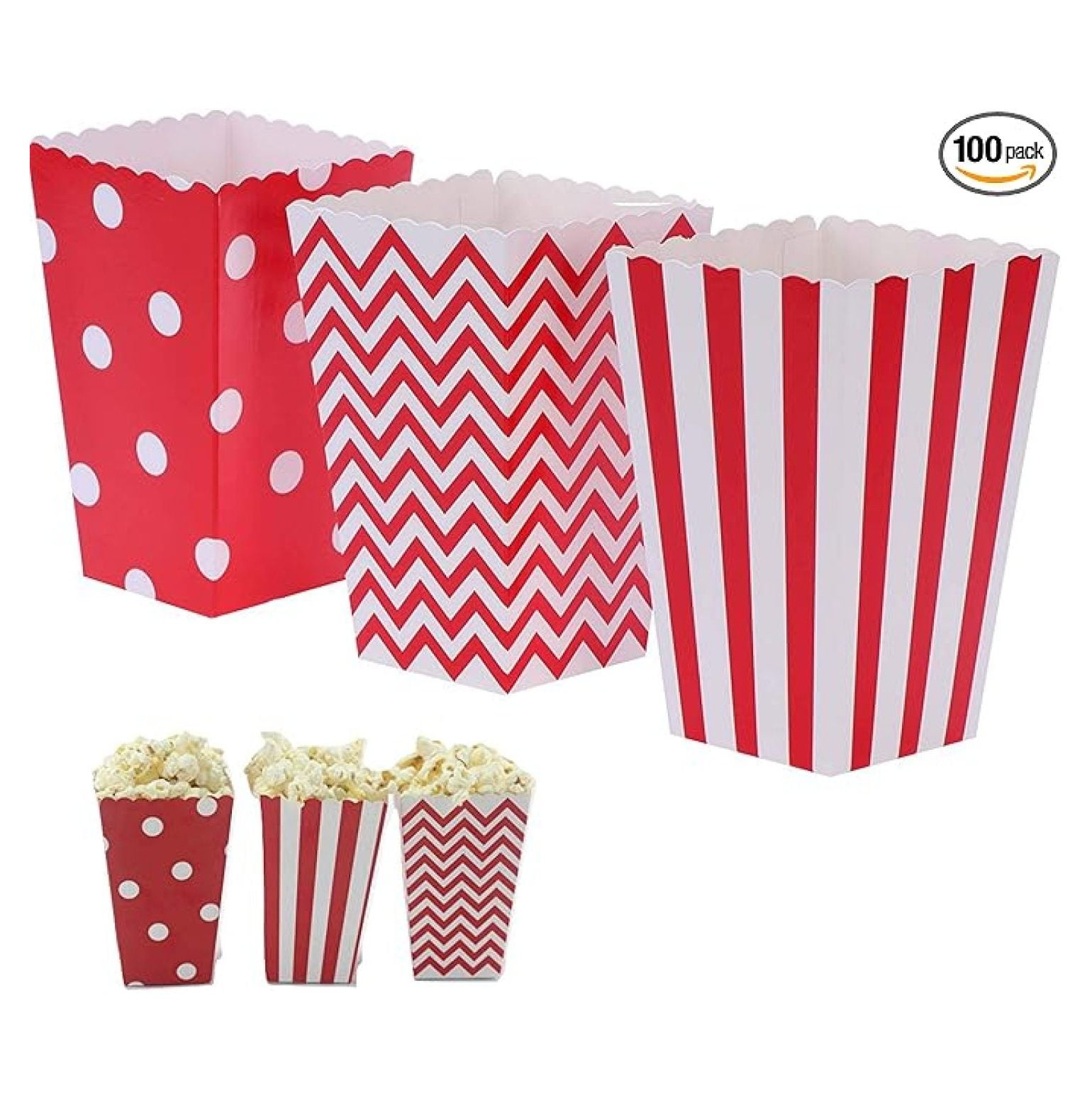 Set of 100 Popcorn Favor Boxes Small Popcorn Boxes Mini Paper Popcorn ...