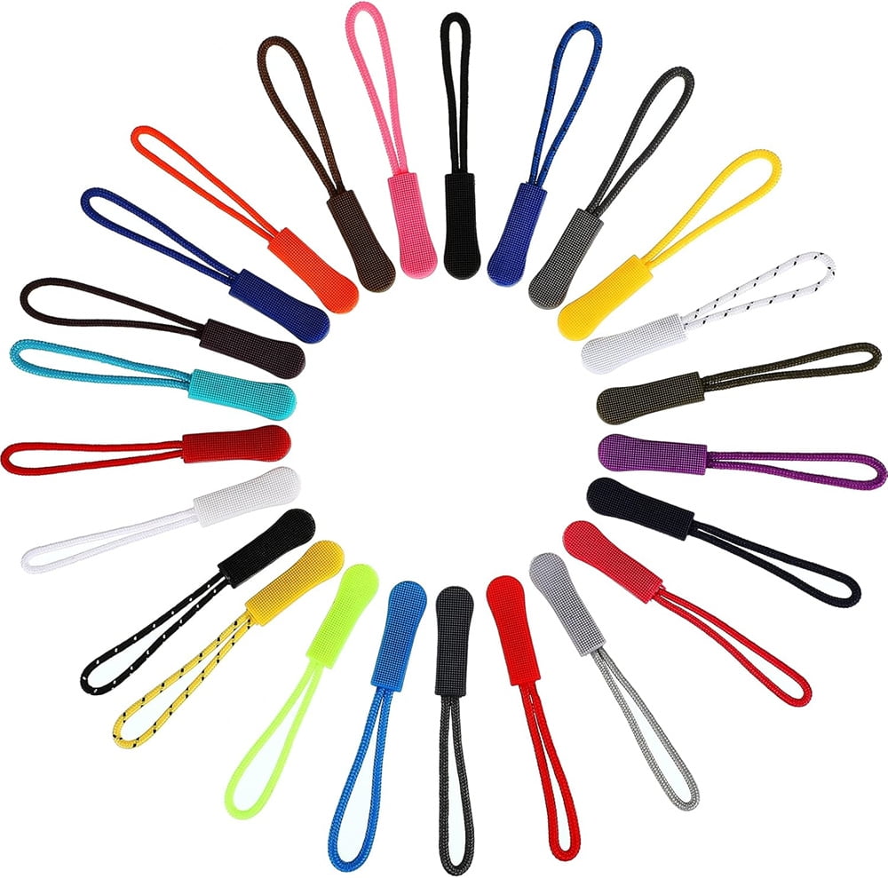 Set of 100 Strong Nylon Cord Zipper,Zipper Pull Replacement,Colorful ...