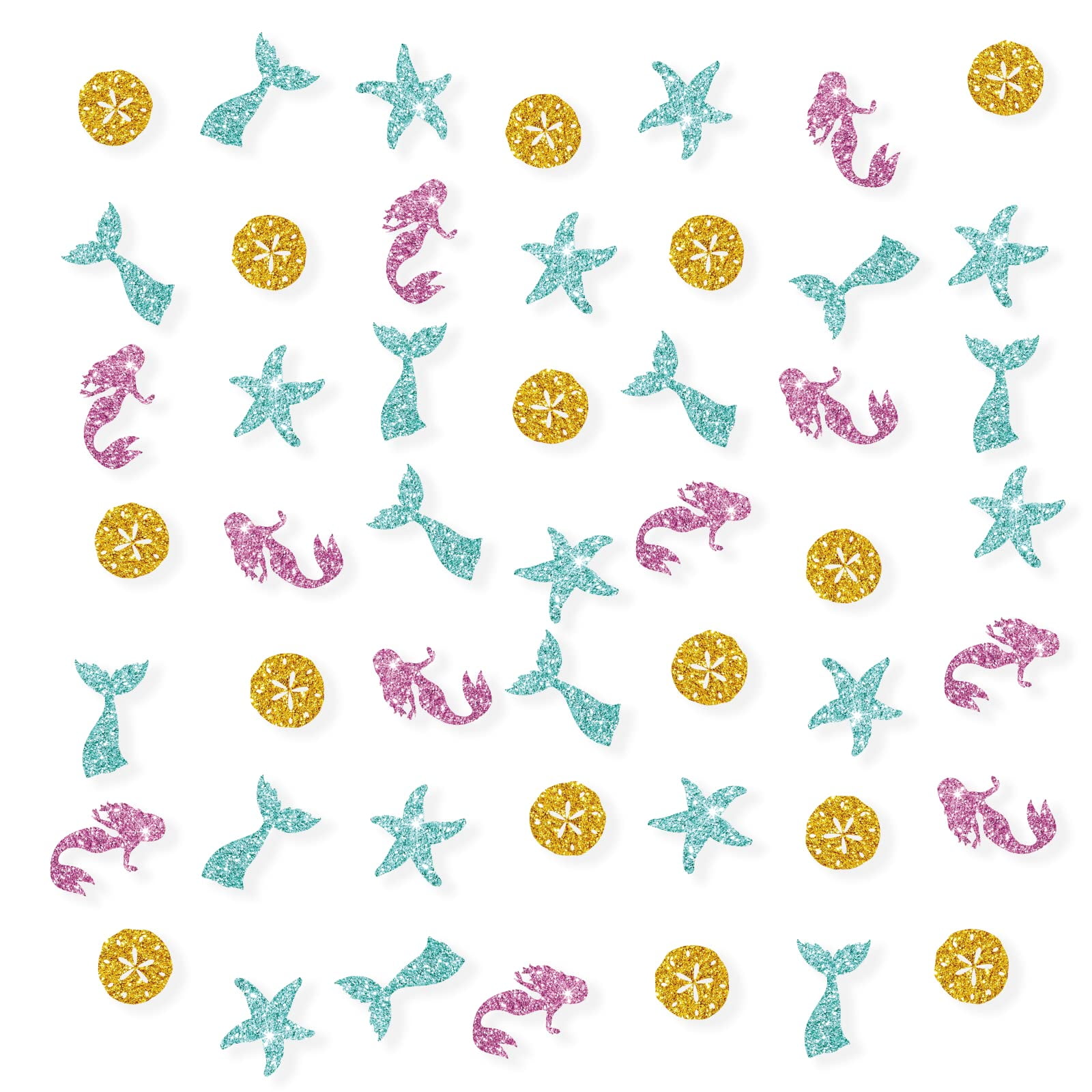 Set of 100 Mermaid Confetti, Pink Glitter MHD1Mermaid Paper Scatter ...