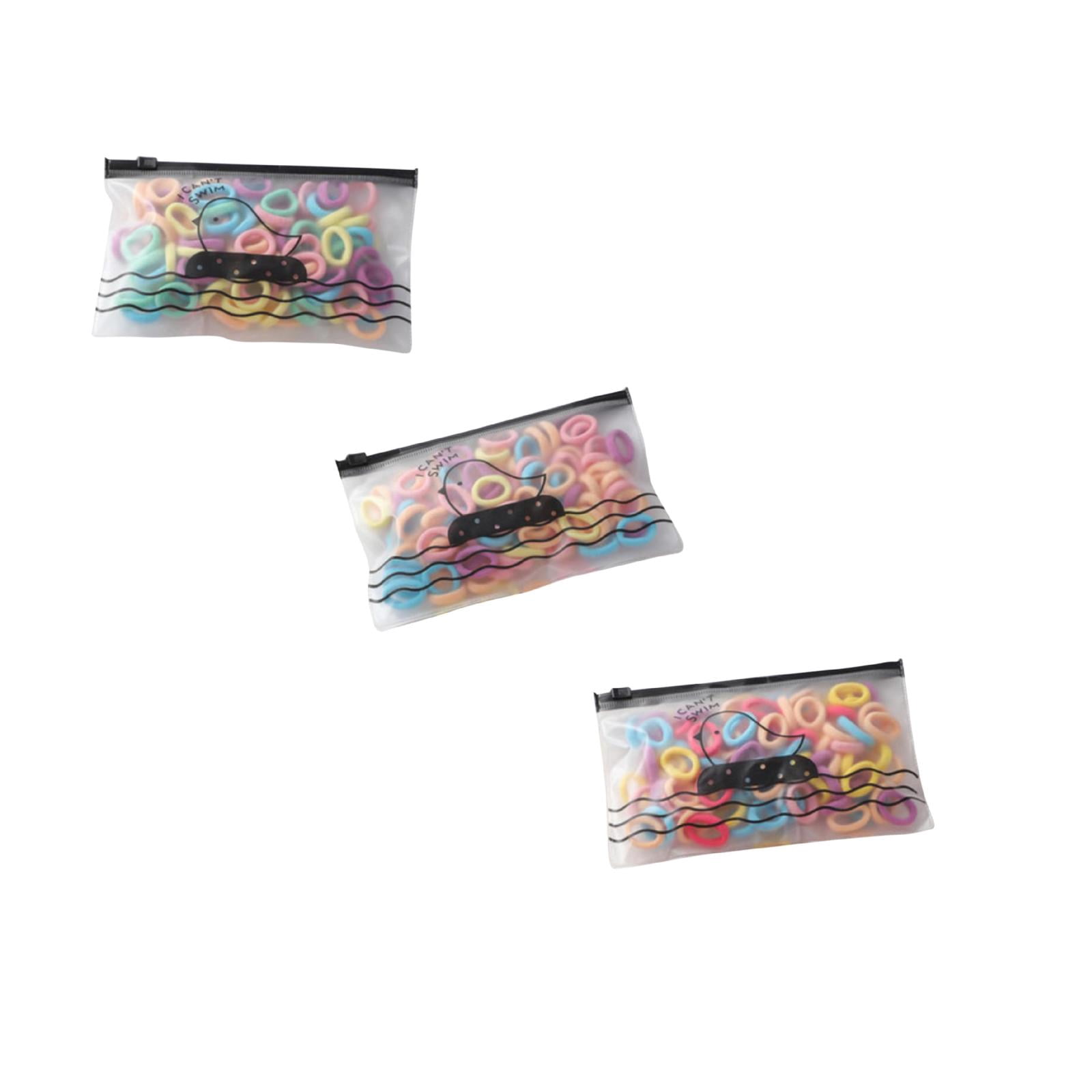 Set Of 100pcs Hair Ties Elastic Bands Colorful Seamless Cotton Hair ...