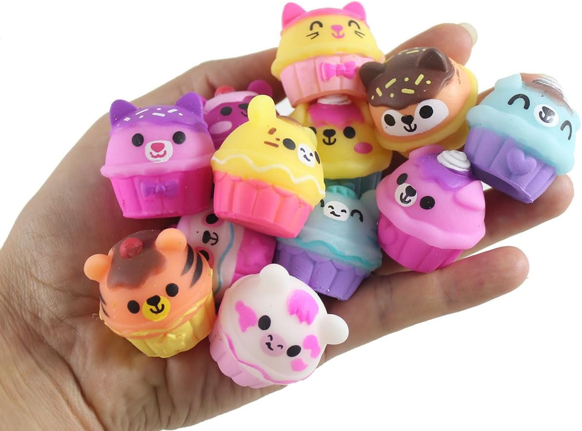 Set of 12 Cute Cupcake Animal Mochi Squishy Snacks Food - Kawaii - Cute ...