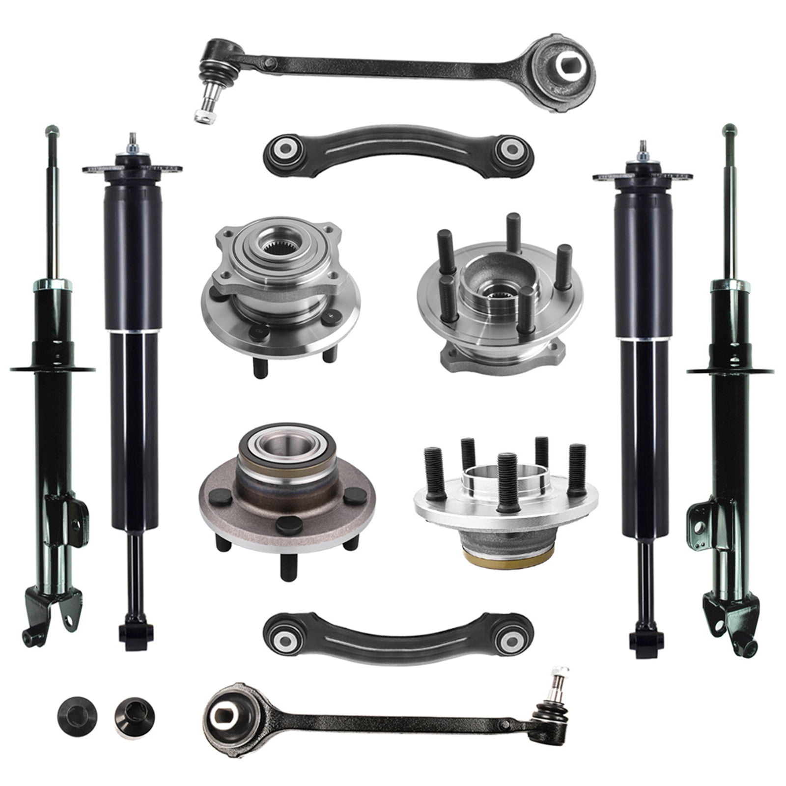 Set 12 Front Lower Forward Control Arm Ball Joint-Rear Upper Forward ...