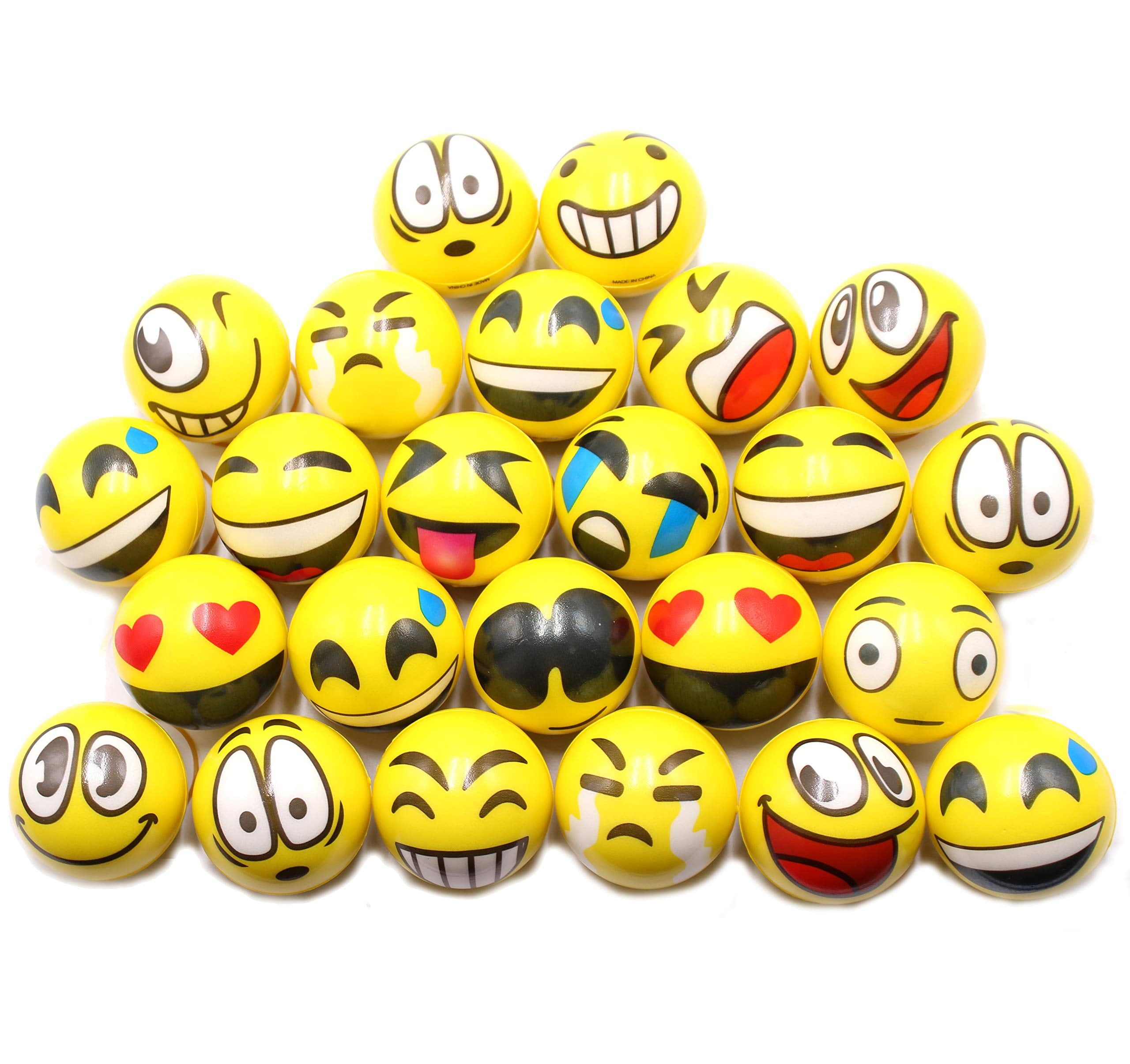 Set of 12 - Fun Face Stress Balls Cute Hand Wrist Stress Reliefs ...