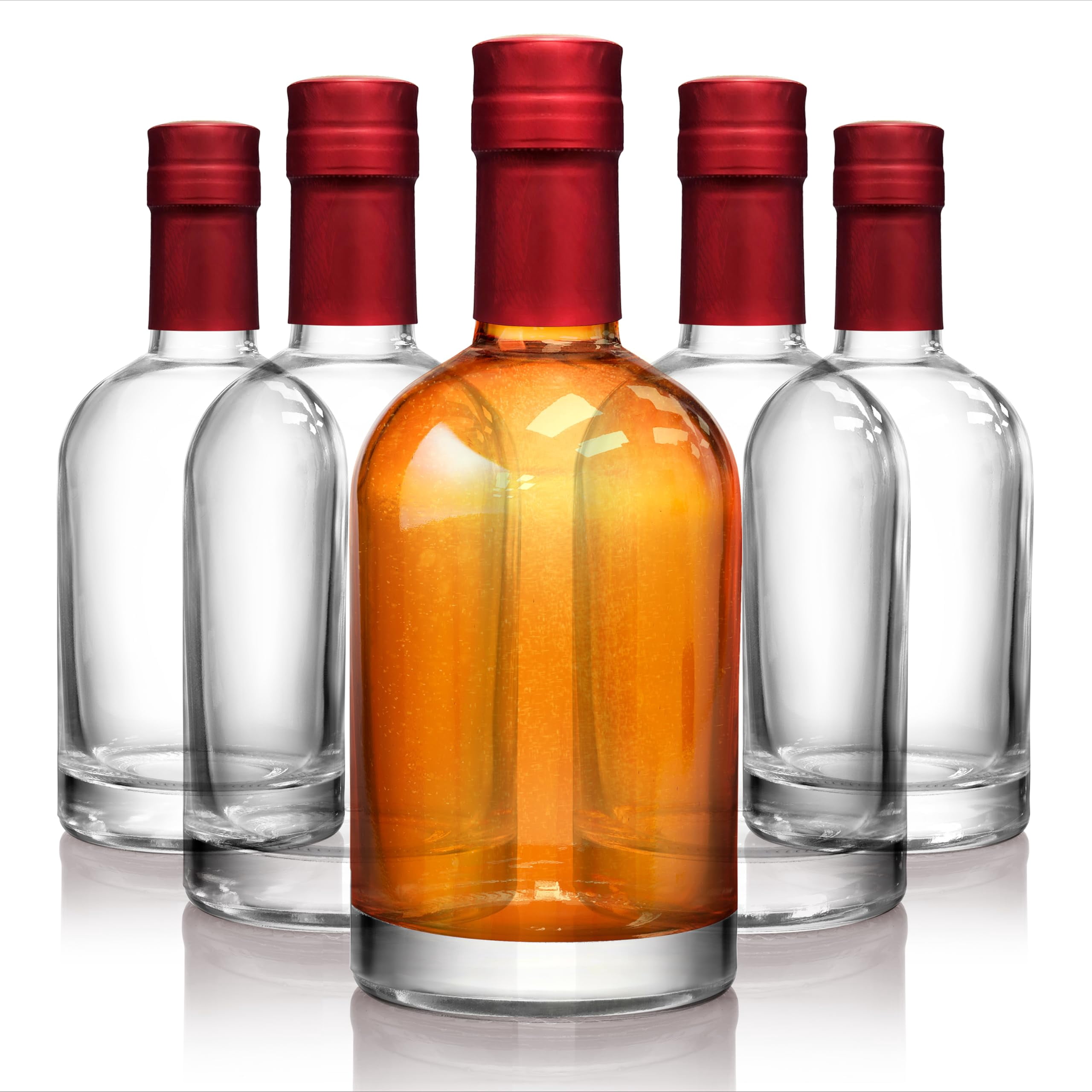 Set of 12 Glass Whiskey Bottles with Corks, 375 mL Glass Bottles for ...