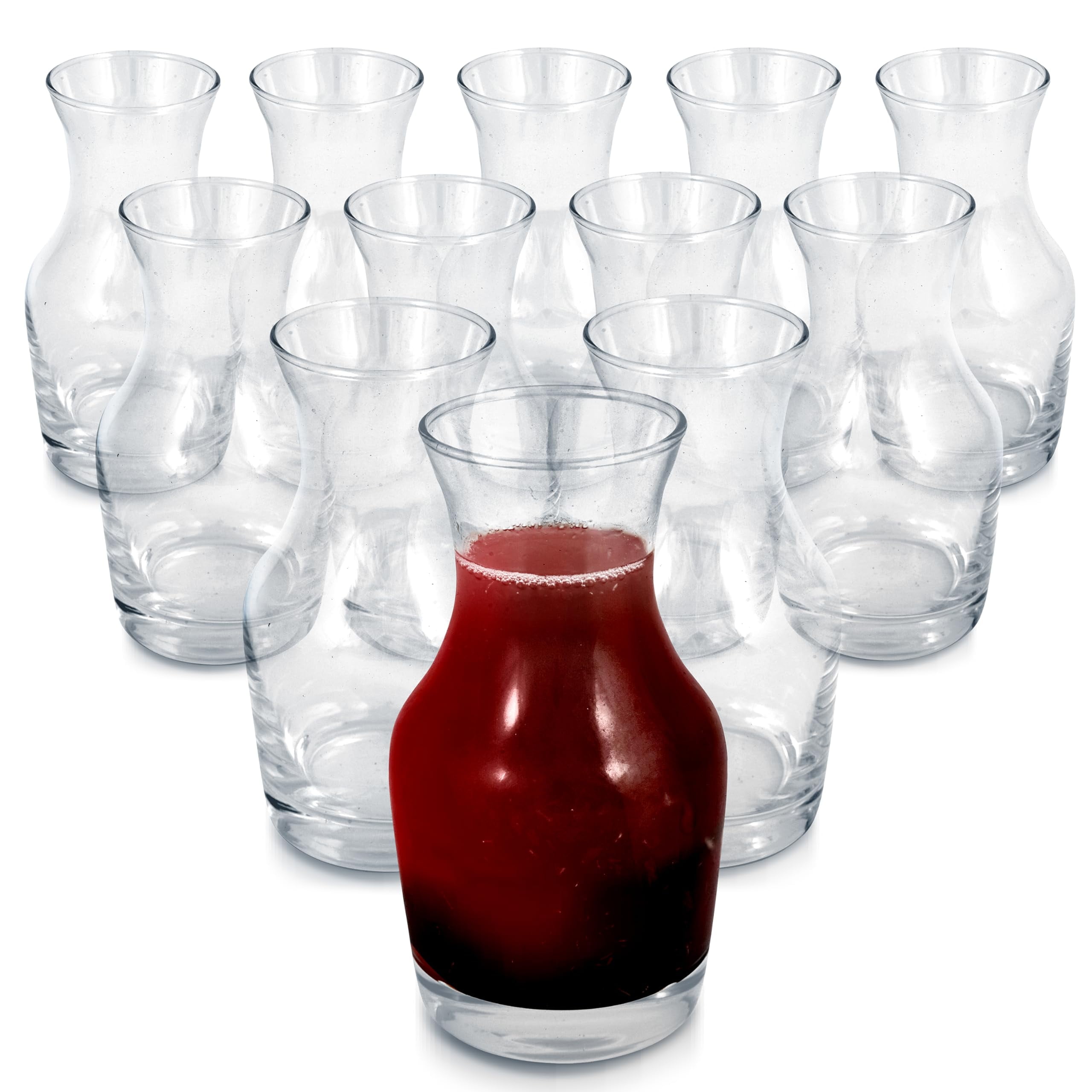 Set of 12 Glass Wine Carafe, 6 oz Small Carafe for Wine, Tasting ...