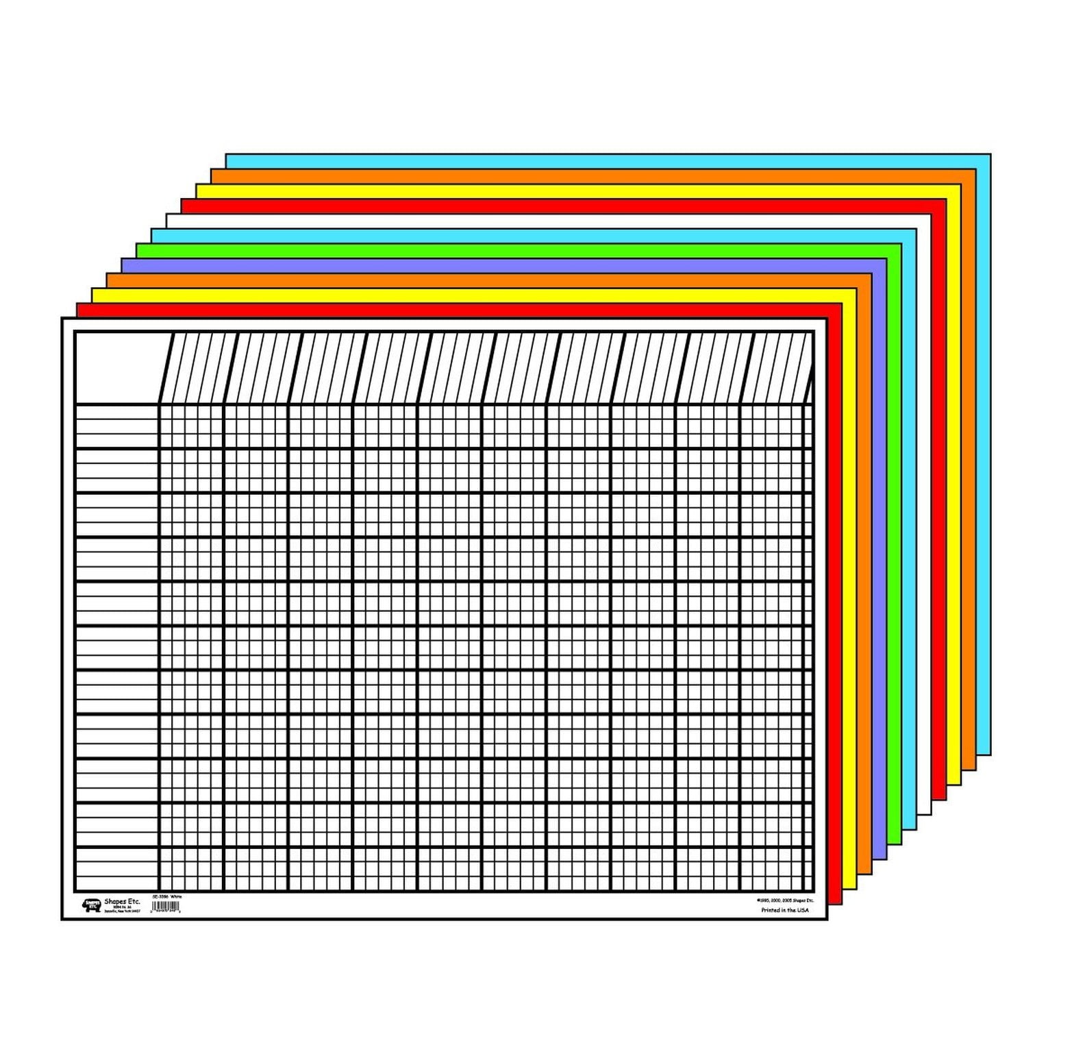 Set of 12 Horizontal Incentive Charts Assorted Colors 28 in W X 22 in H ...