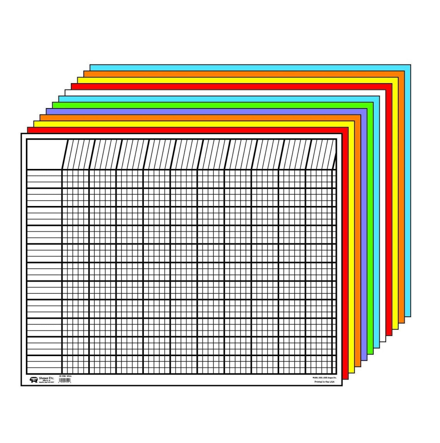 Set of 12 Horizontal Incentive Charts Assorted Colors 28 in W X 22 in H ...