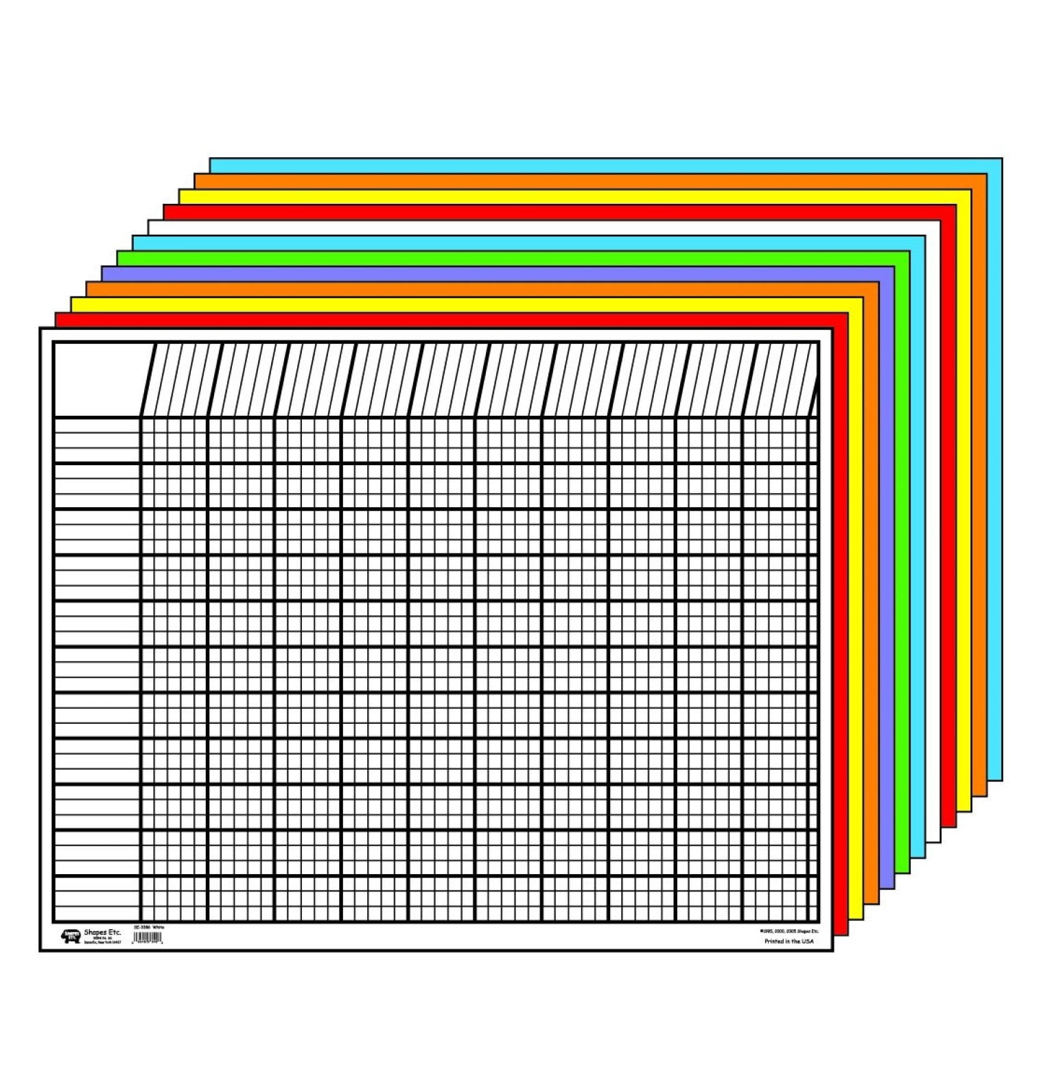 Set of 12 Horizontal Incentive Charts Assorted Colors 28 in W X 22 in H ...