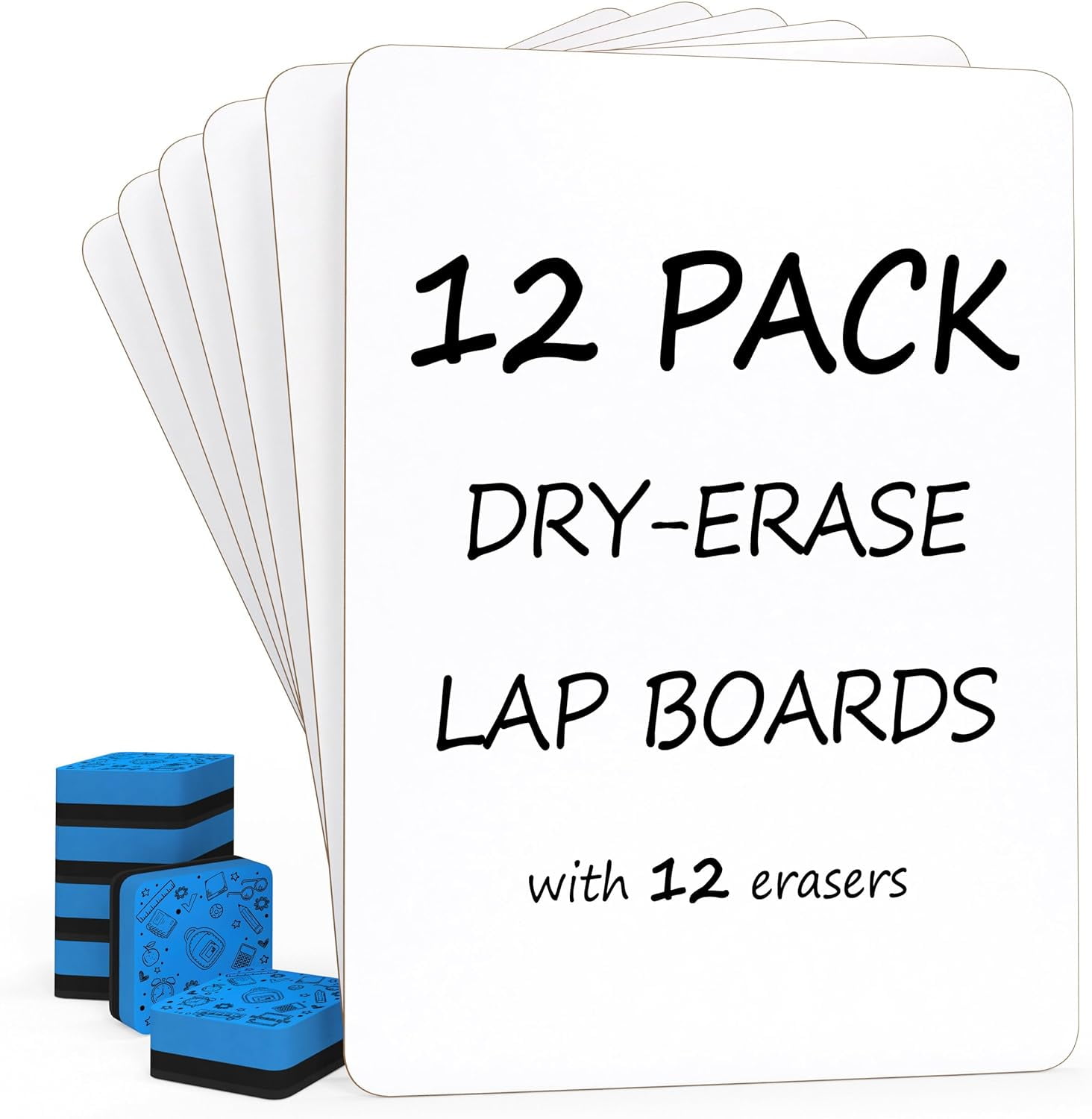 Set of 12 Small White Board Dry Erase Boards Classroom Pack Mini White ...