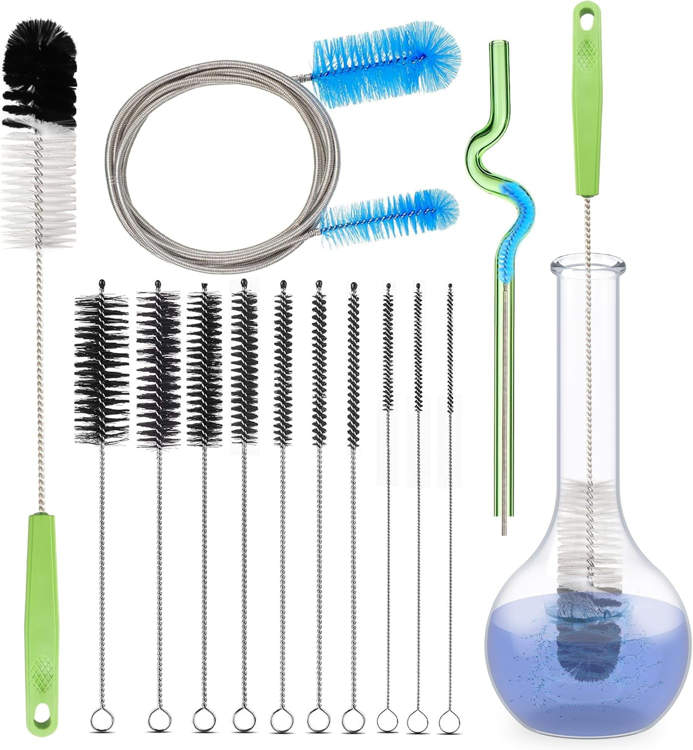 Set of 12 Tube Pipe Cleaners Kit - for Cleaning Narrow Neck Bottle ...