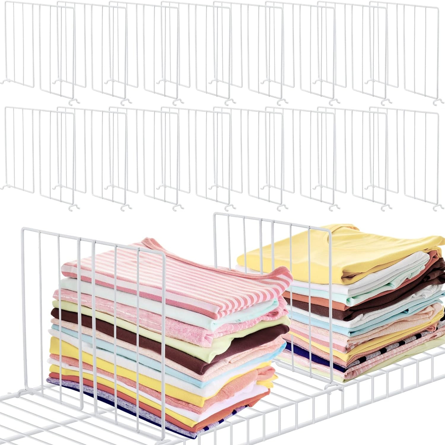 12 Pcs Wire Shelf Divider for Wire Shelves Closet Organization Clothes ...