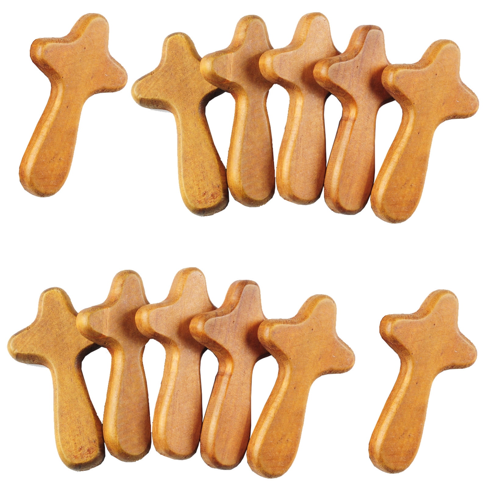 Set of 12 Wood Crosses 4" – Hand Held Wood Clinging Cross, Handmade ...