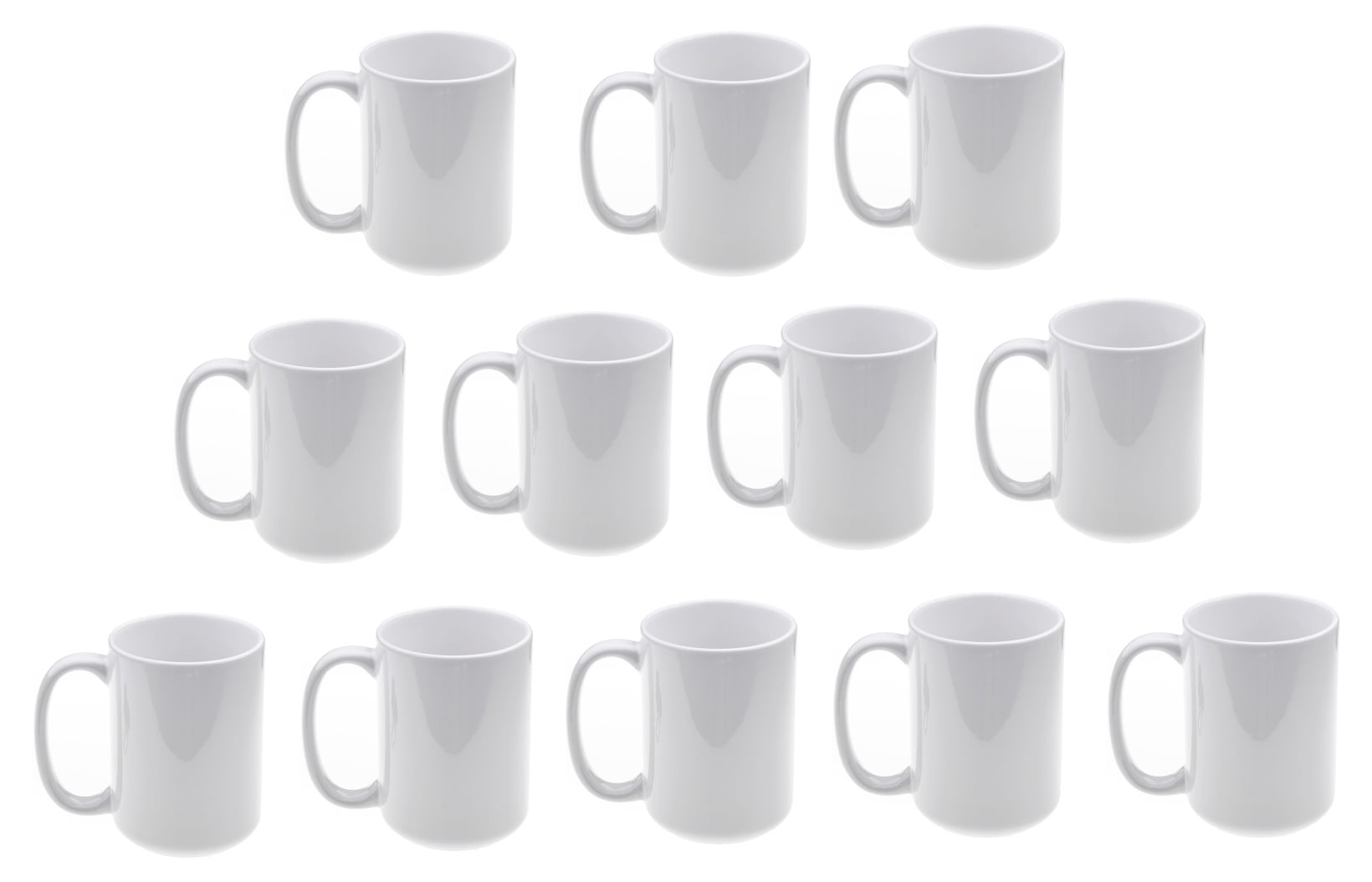 Set 12 pieces Blank Big Ceramic White Sublimation 15 ounces Coffee Mug ...